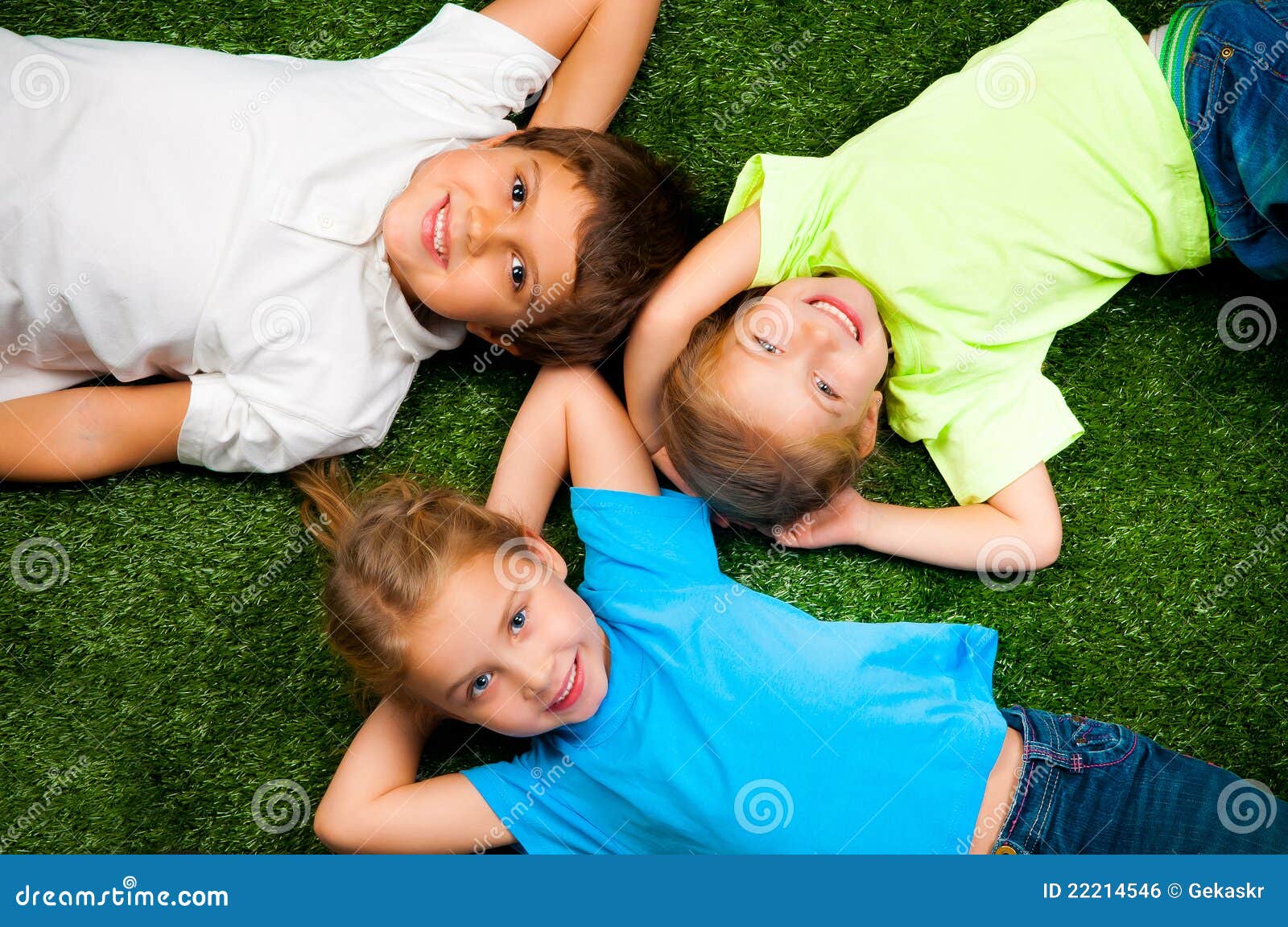Kids on grass stock photo. Image of beautiful, child - 22214546