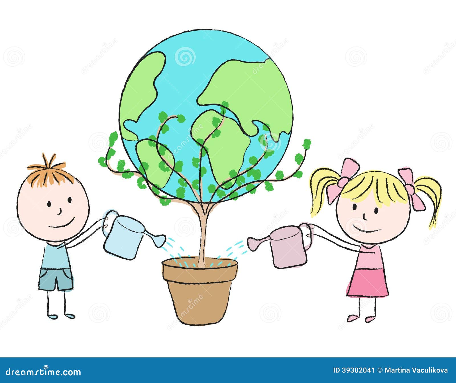 Kids growing a planet stock vector. Illustration of people - 39302041