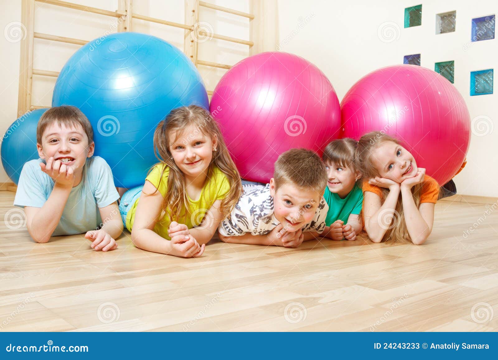 Kids in gym stock image. Image of education, cute, beautiful - 24243233