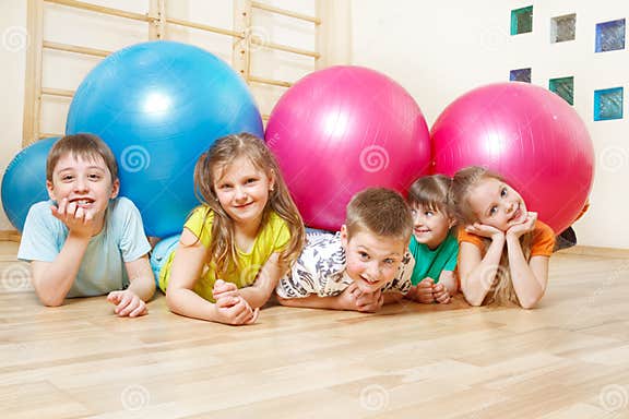 Kids in gym stock image. Image of education, cute, beautiful - 24243233