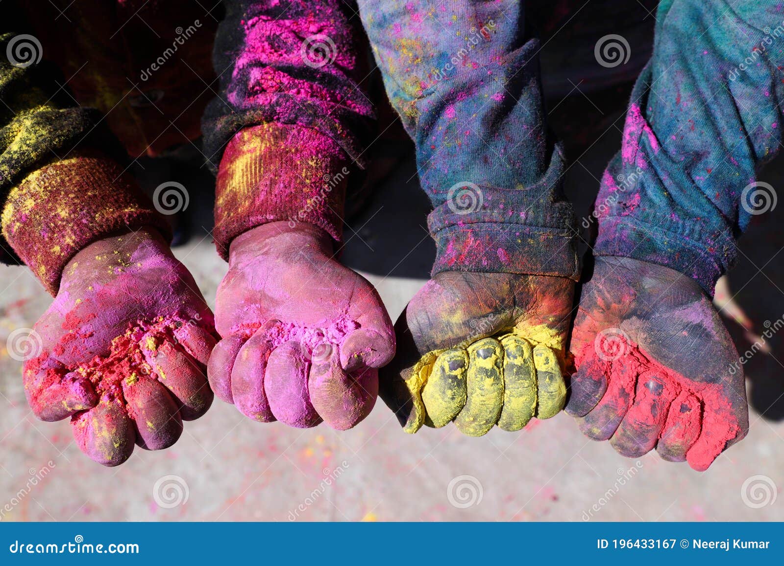 Kids Hand Full with Colors a Colorful Hands Stock Image - Image of ...