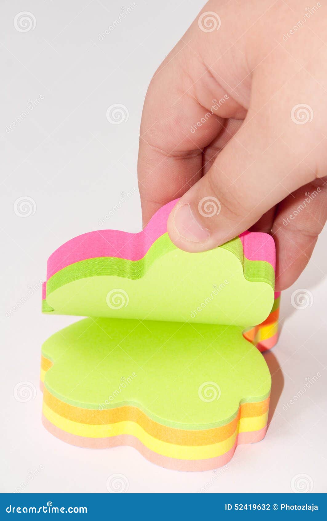 Kids Hand Holding Colorful Sticky Stickers Stock Photo - Image of ...