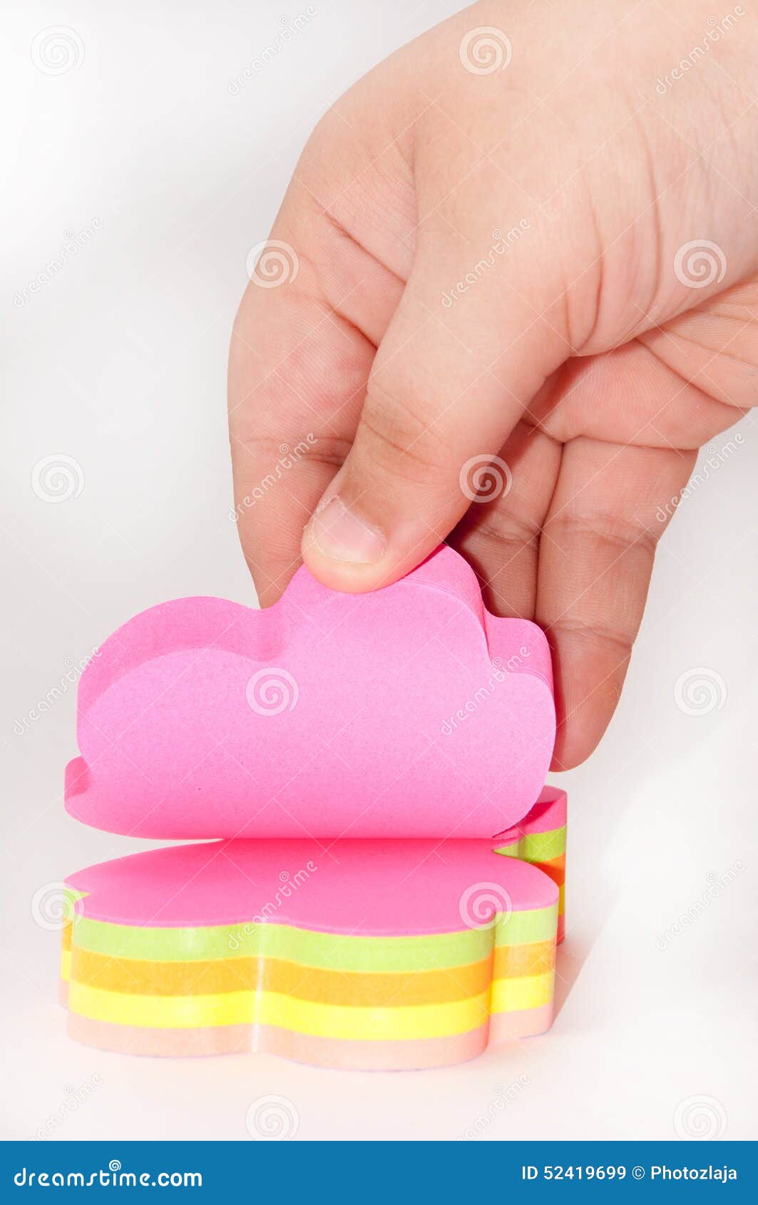 Kids Hand Holding Colorful Sticky Stickers Stock Image - Image of ...