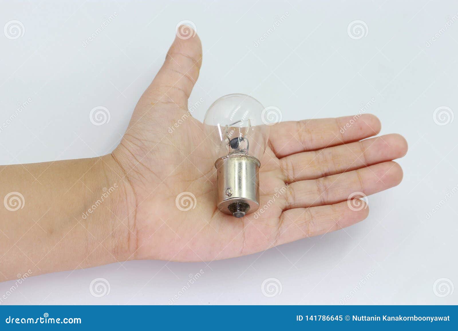 Kids Hand Holding a Light Bulb Isolated on White Background Stock Image ...