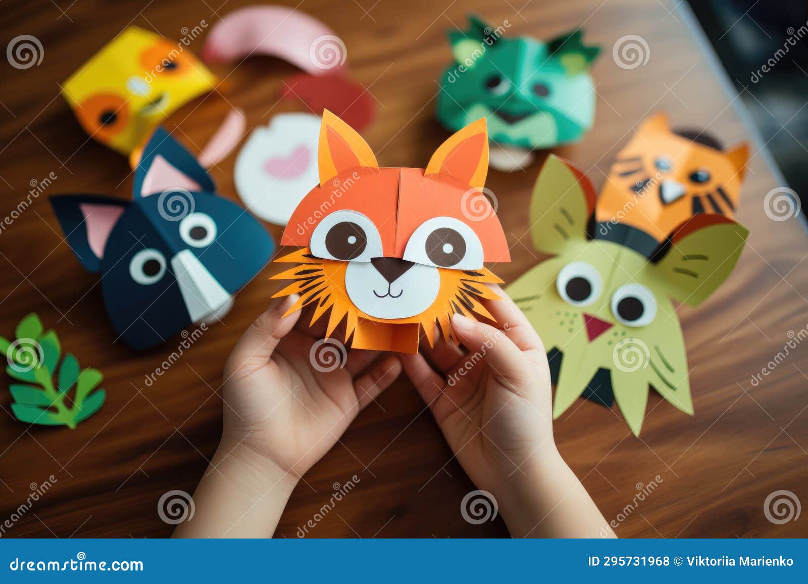 Kids Handcrafted Paper Animals: a DIY Delight Stock Illustration ...