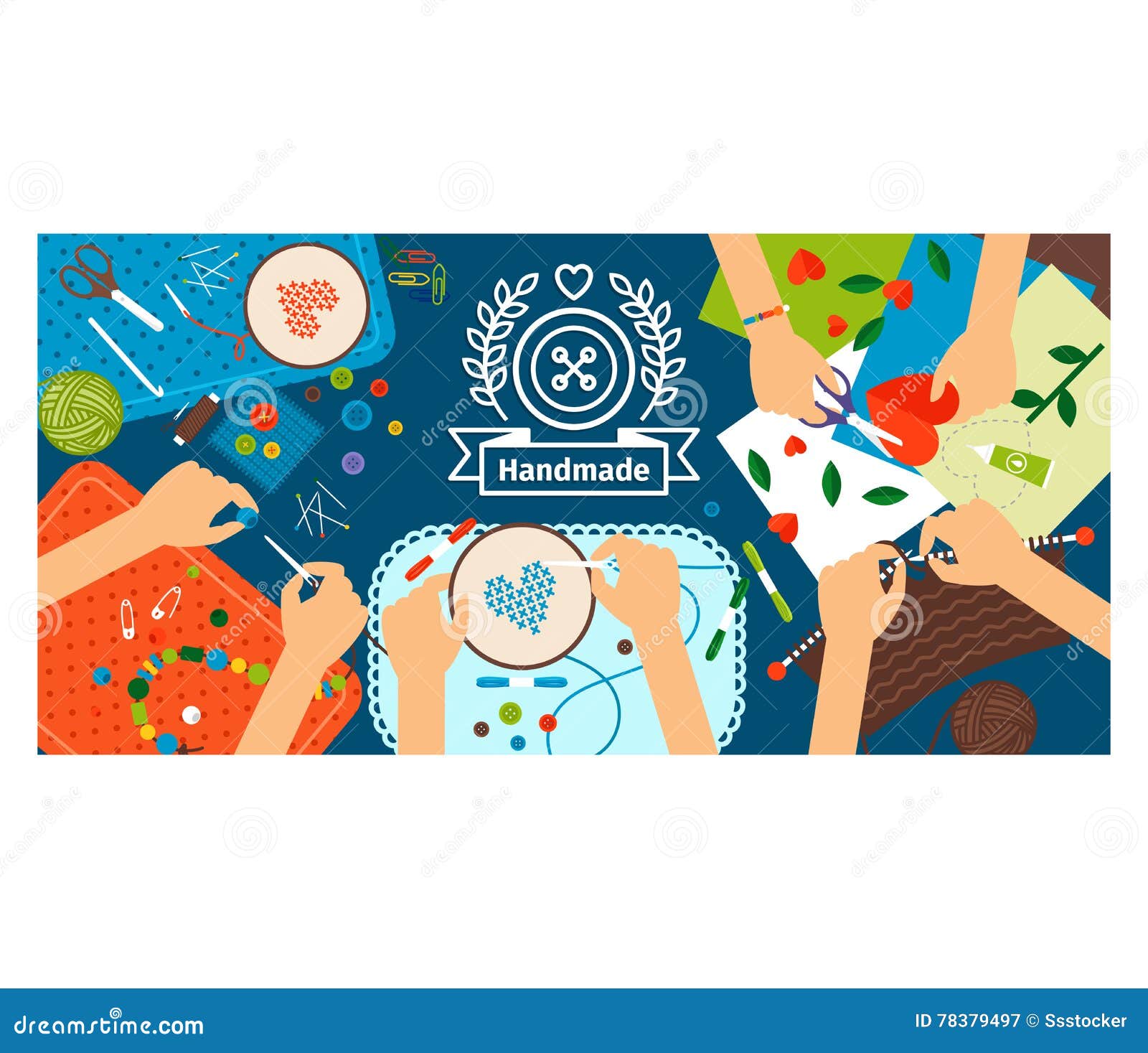 Handmade Creative Kids Banners. Creative Process Banners With Child ...