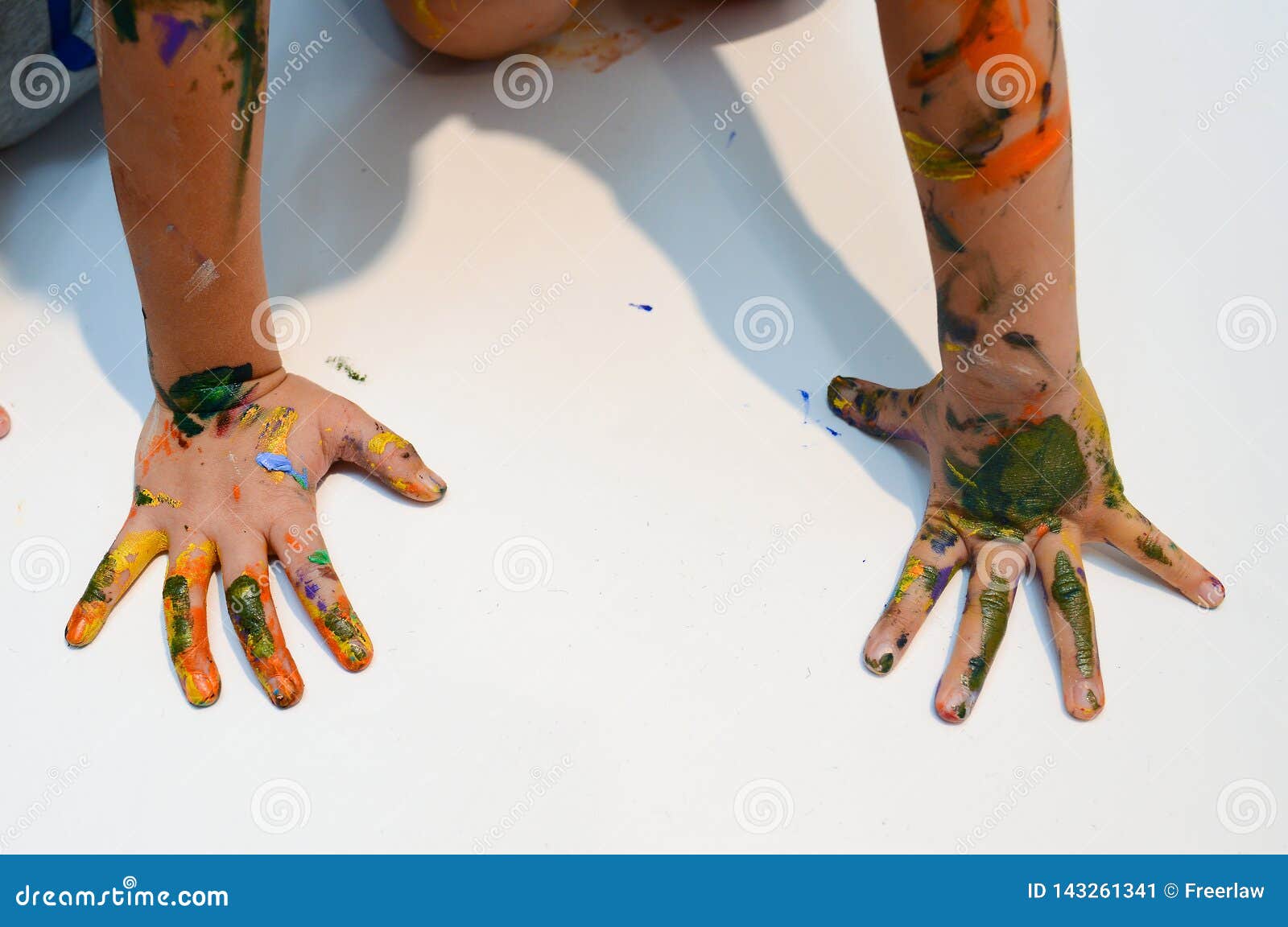 Kids Hands with Colorful Paint Stock Image - Image of kids, fingers ...