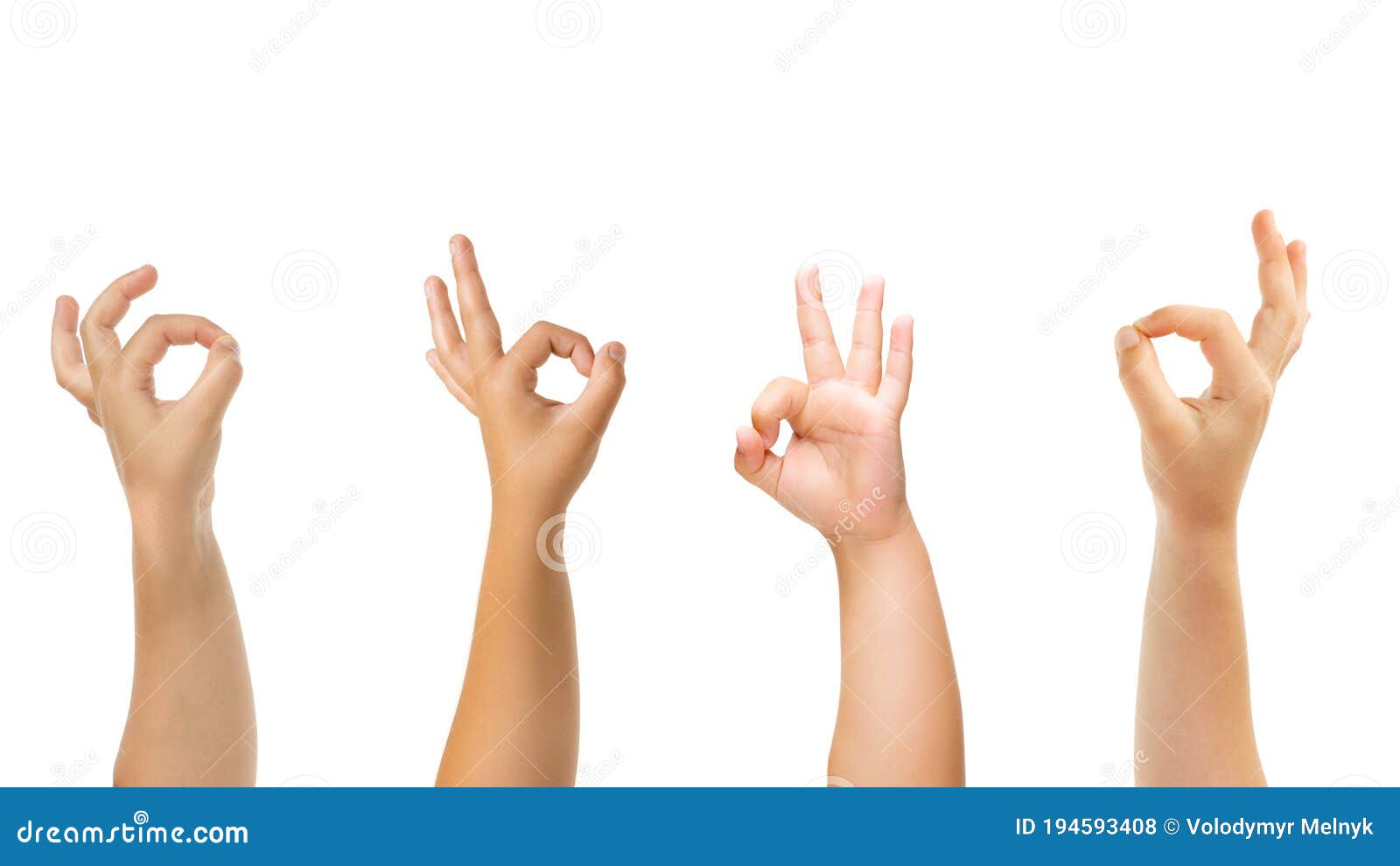Kids Hands Gesturing Isolated on White Studio Background, Copyspace for ...