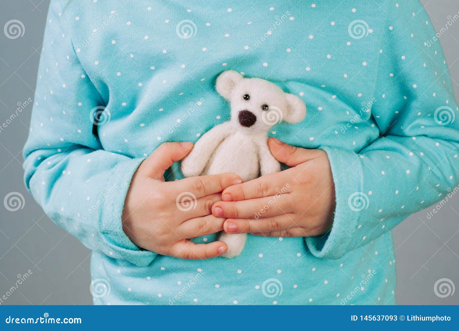 Kids Hands Holding a Bear Toy Stock Image - Image of children ...