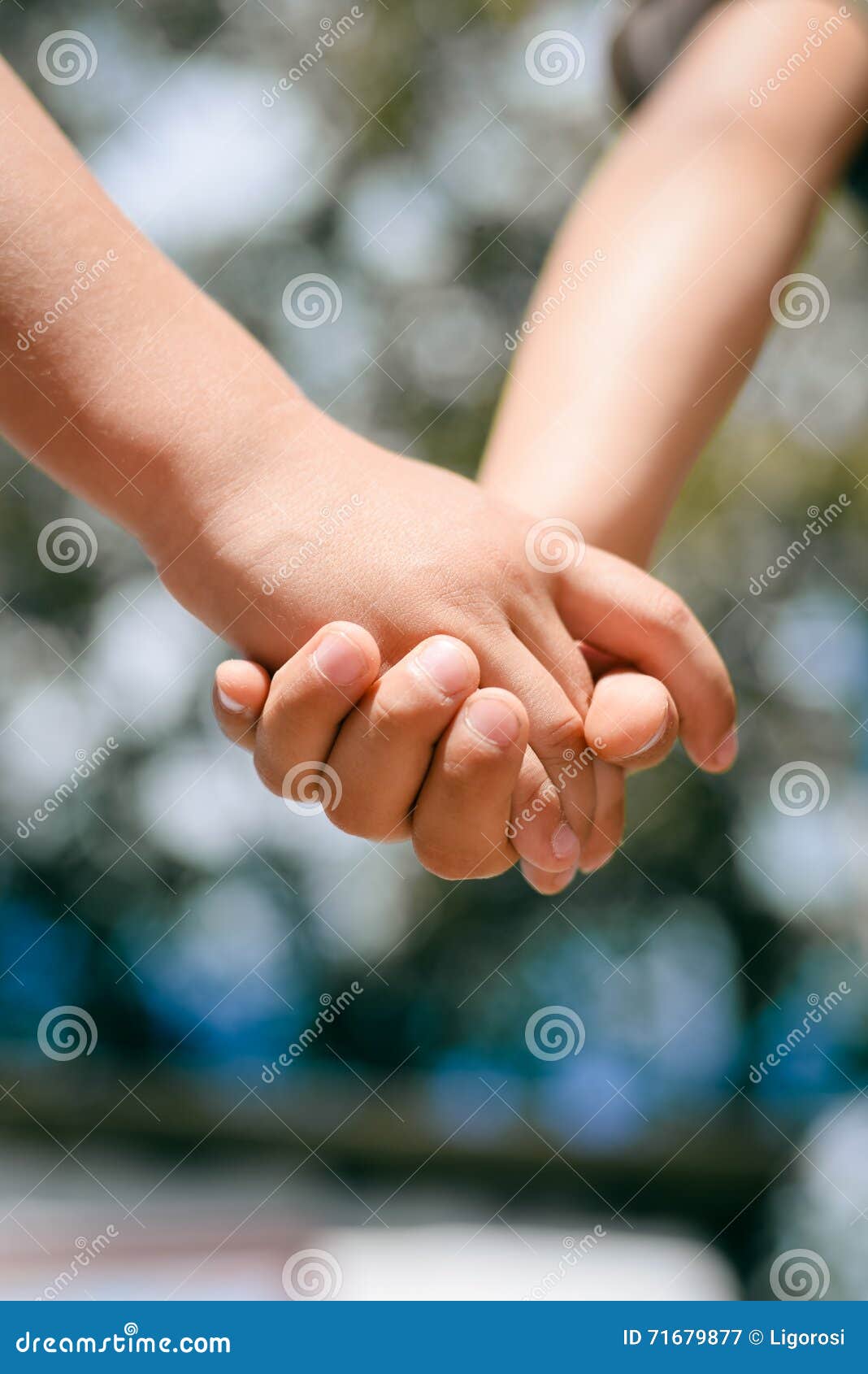 Kids Handshake Closeup on Sunny Outdoors Background Stock Image - Image ...
