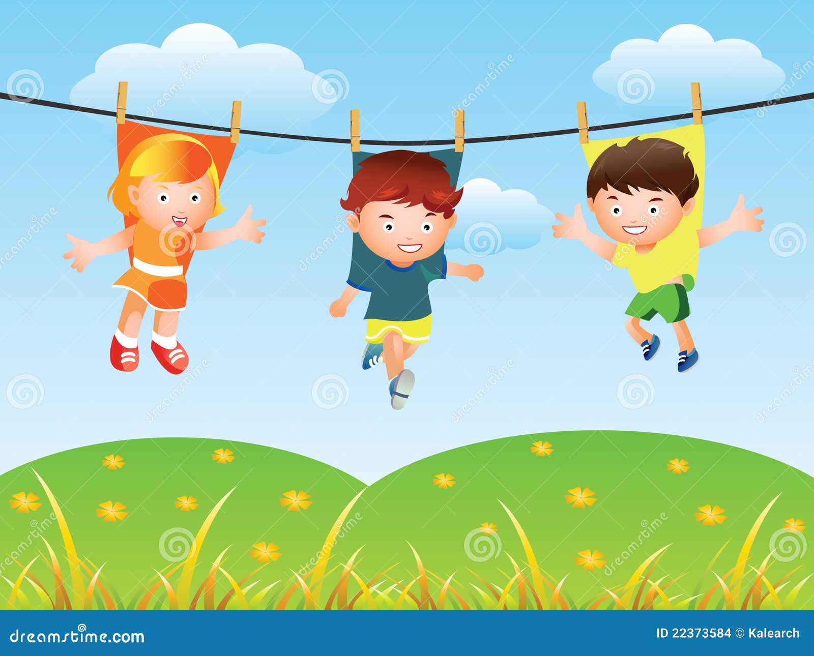 Kids hanging stock illustration. Illustration of grass - 22373584