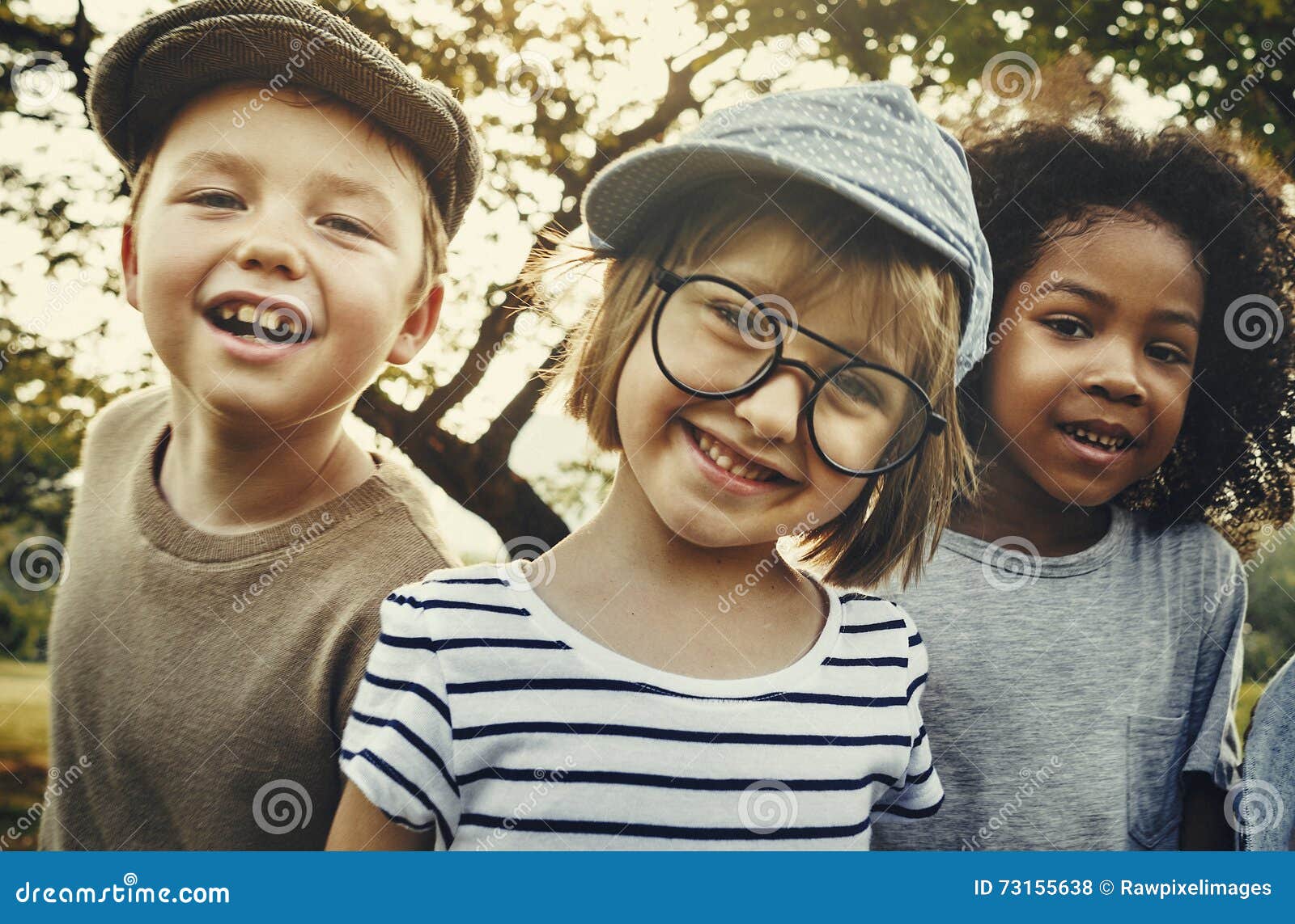 Children Smiling With Hands Colored In Paints Royalty-Free Stock ...