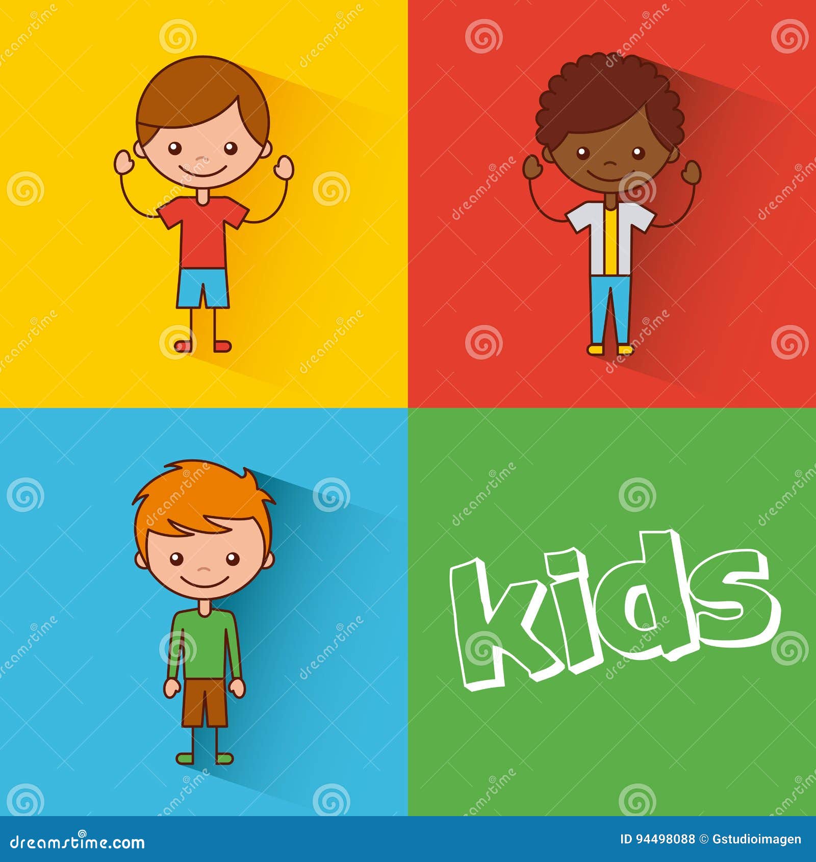Kids happy illustration stock vector. Illustration of summer - 94498088