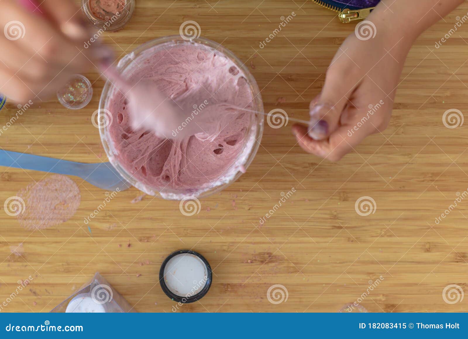 Kids Have Fun Learning at Home Making Slime in a Creative Science ...