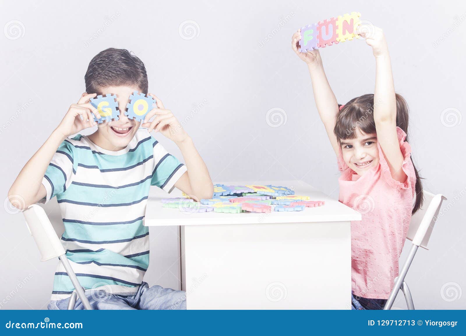 Kids Having Fun Learning English Stock Image - Image of connecting ...