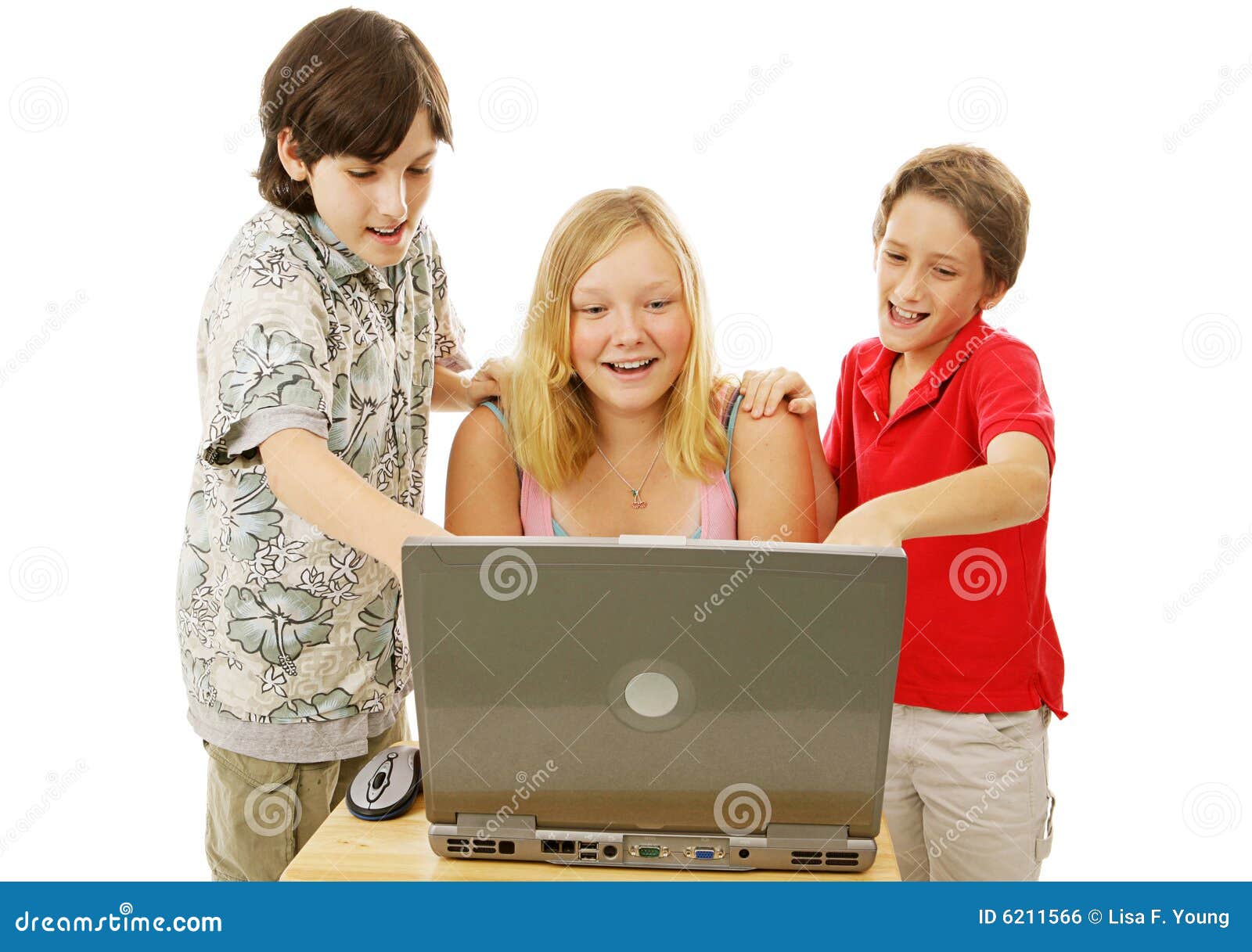 Kids Having Fun Online stock photo. Image of isolated - 6211566