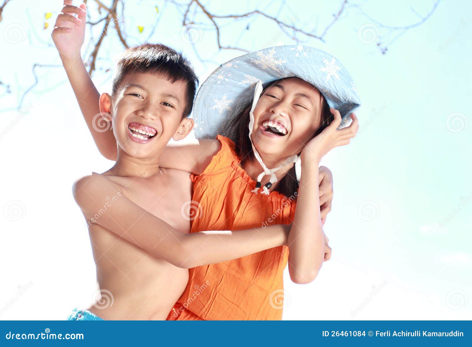 Kids Having Fun in Sunny Day Stock Photo - Image of beautiful, healthy ...