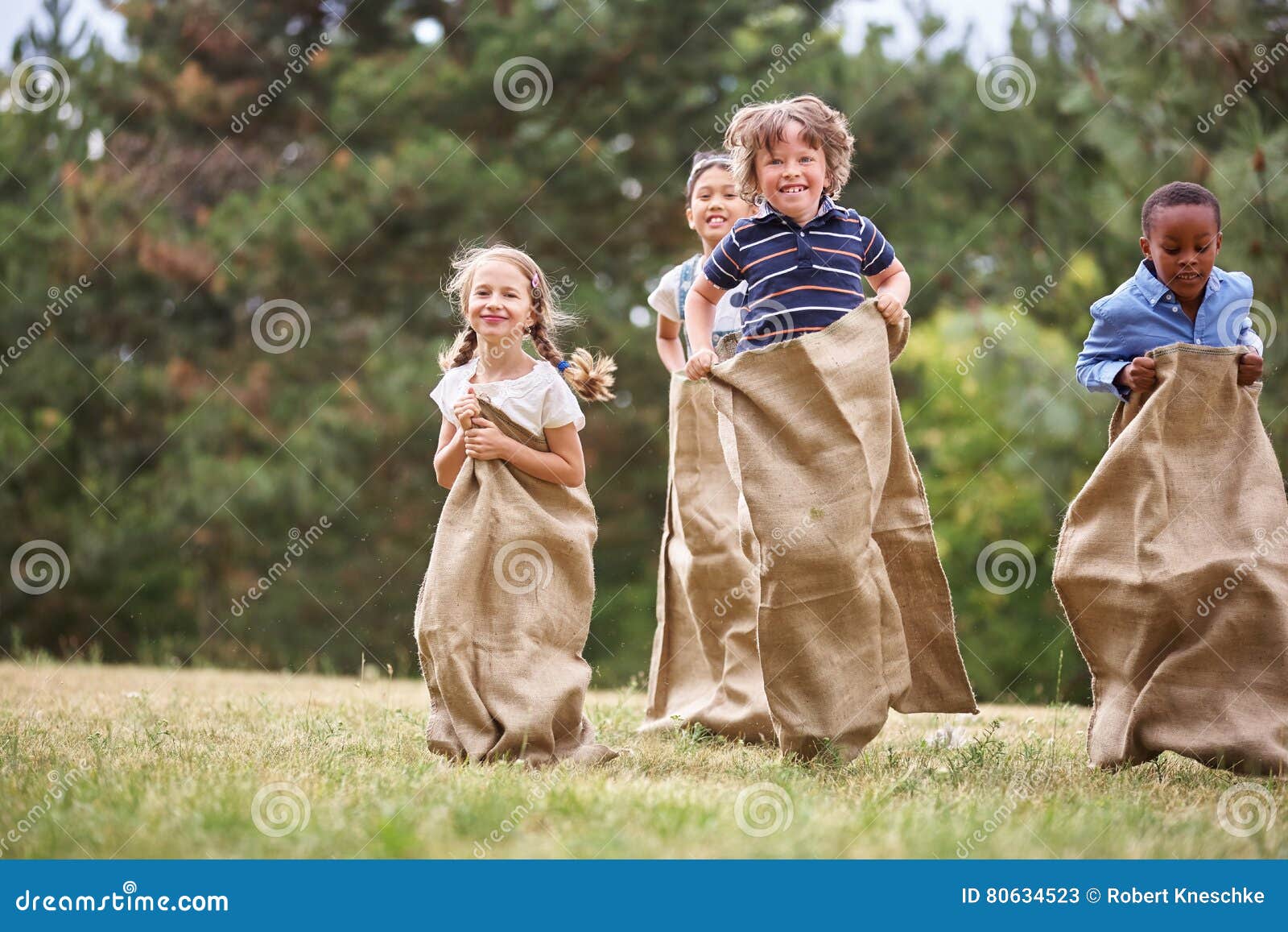 Kids Sack Race Having Photos - Free & Royalty-Free Stock Photos from ...
