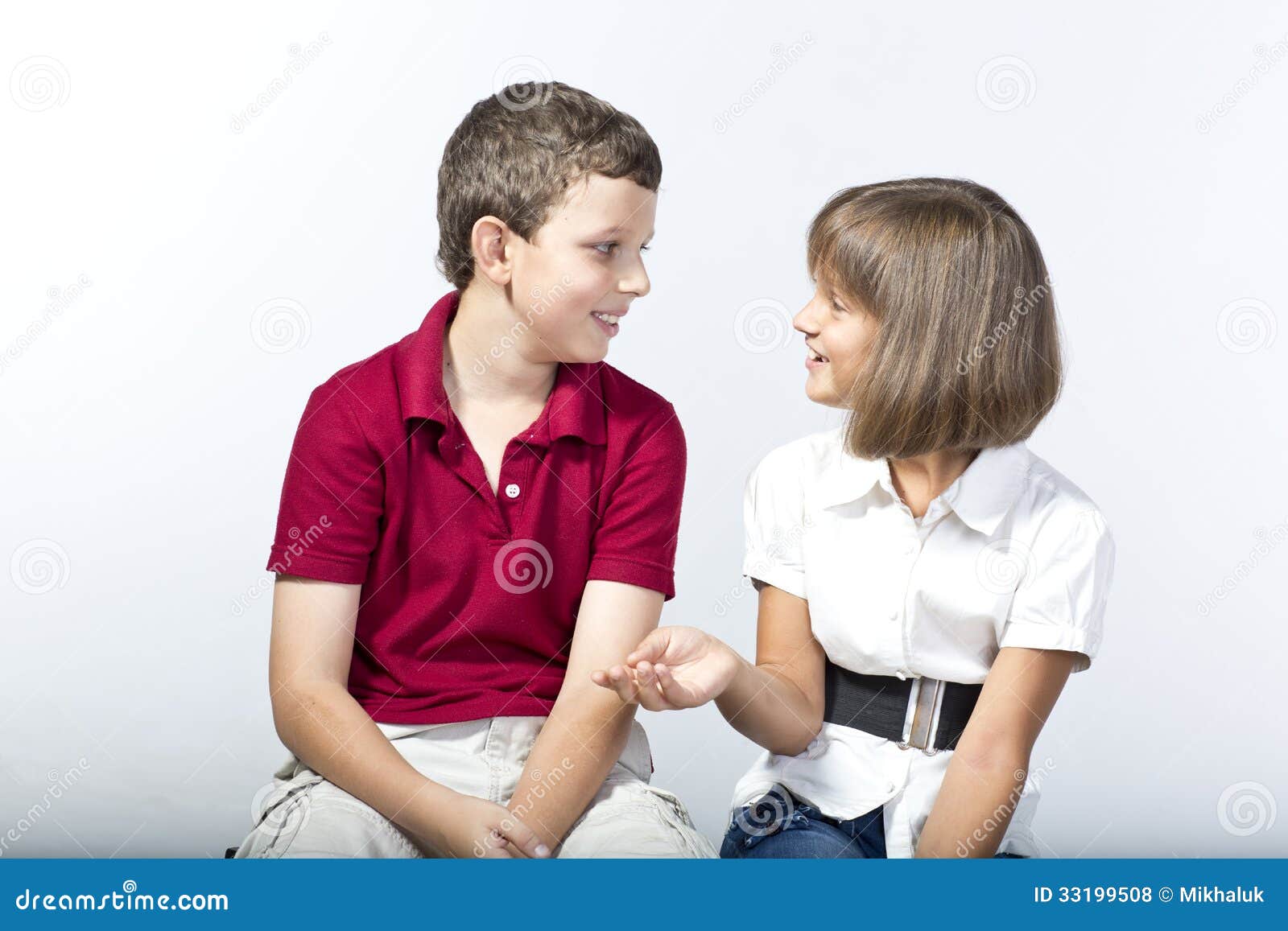 Kids are Having a Lively Conversation Stock Photo - Image of laughter ...