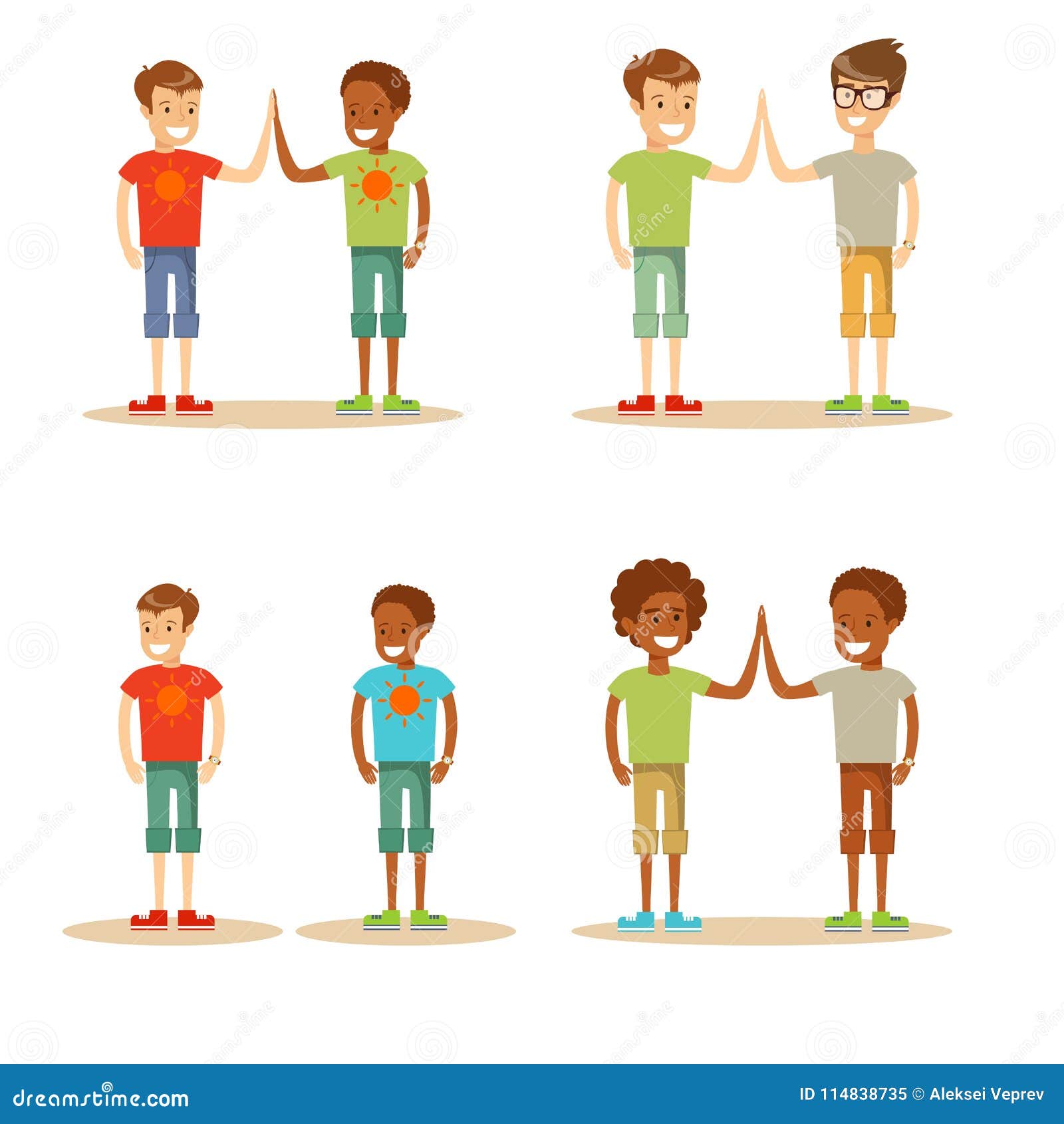 Kids high five stock vector. Illustration of friendship - 114838735