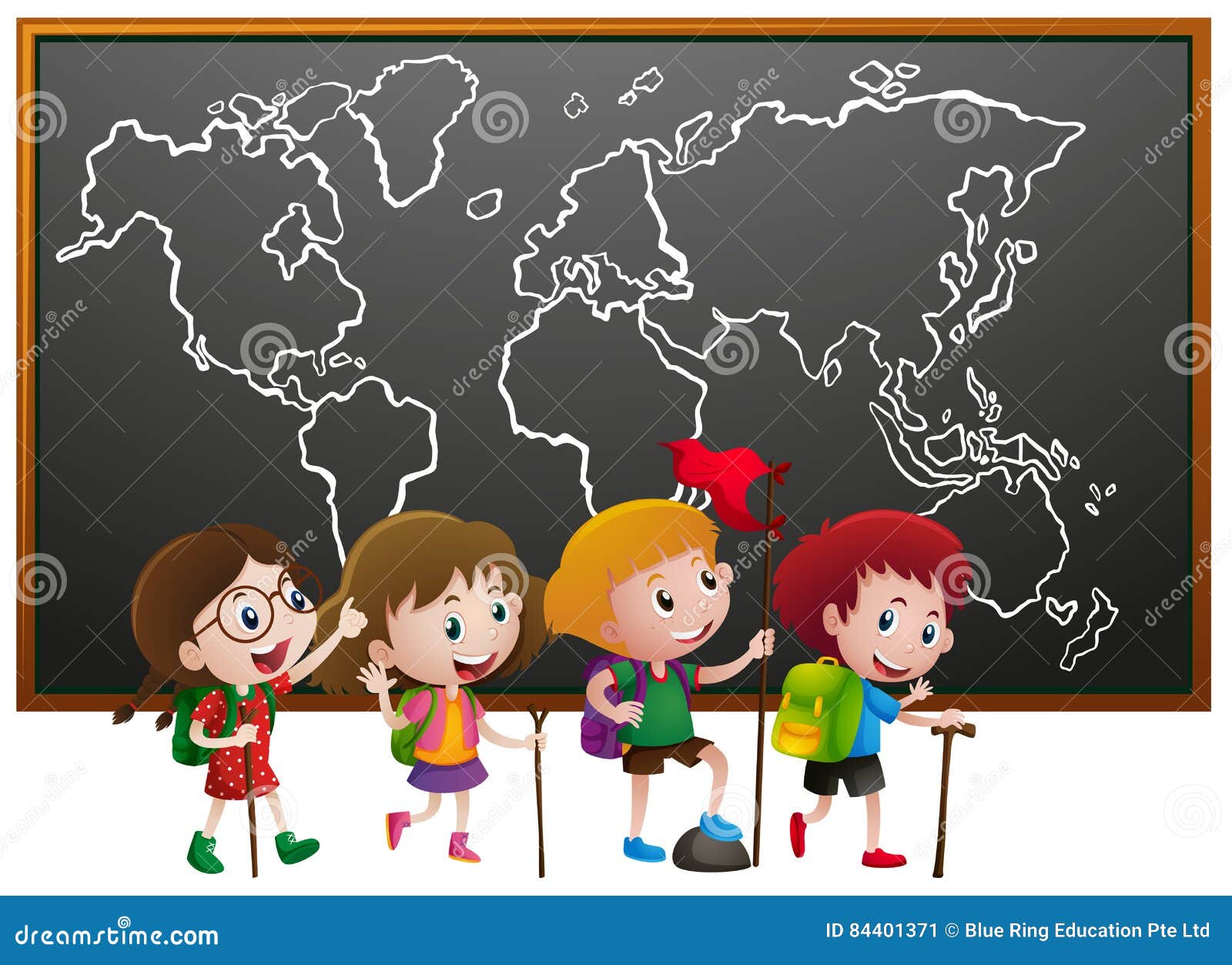 Hiking Stick Figure Line Art Icon. Carrying Backpack, Track Pole And ...