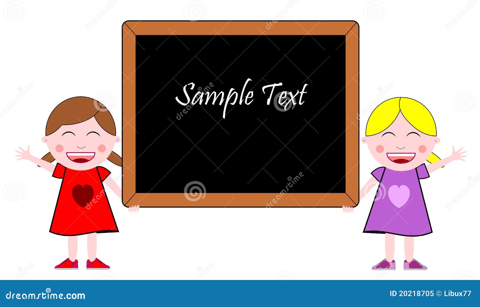 Kids Holding Blackboard Kid Isolated Girls Girl Stock Illustration ...