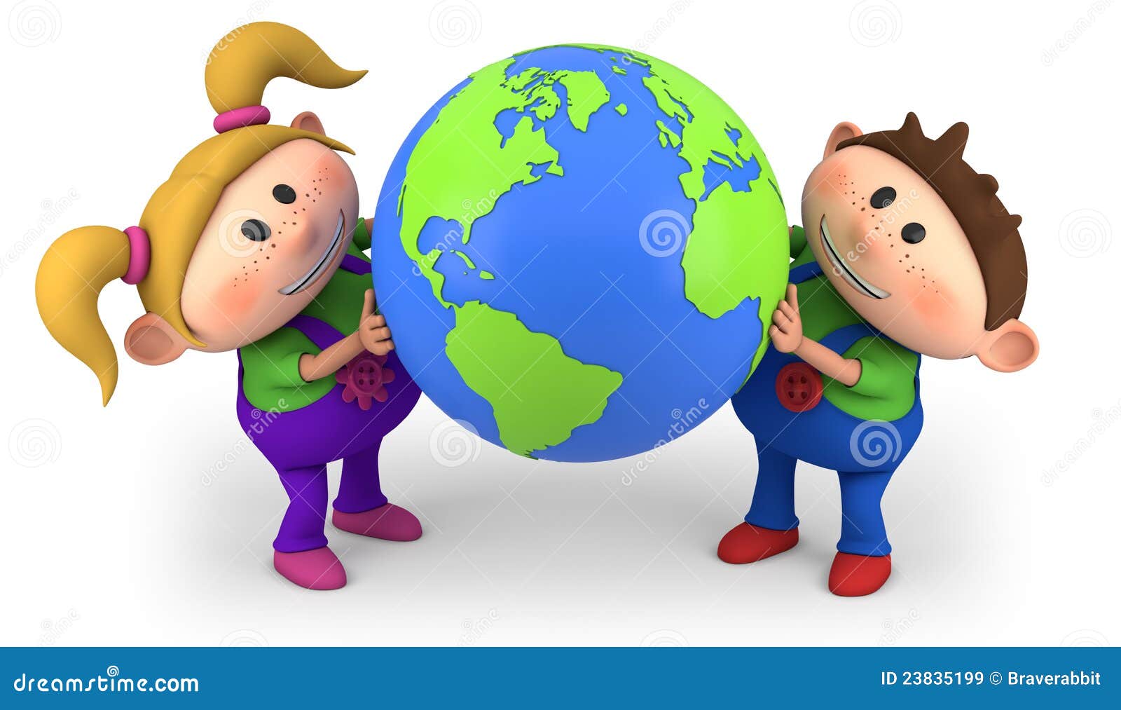 Kids holding globe stock illustration. Illustration of brown - 23835199