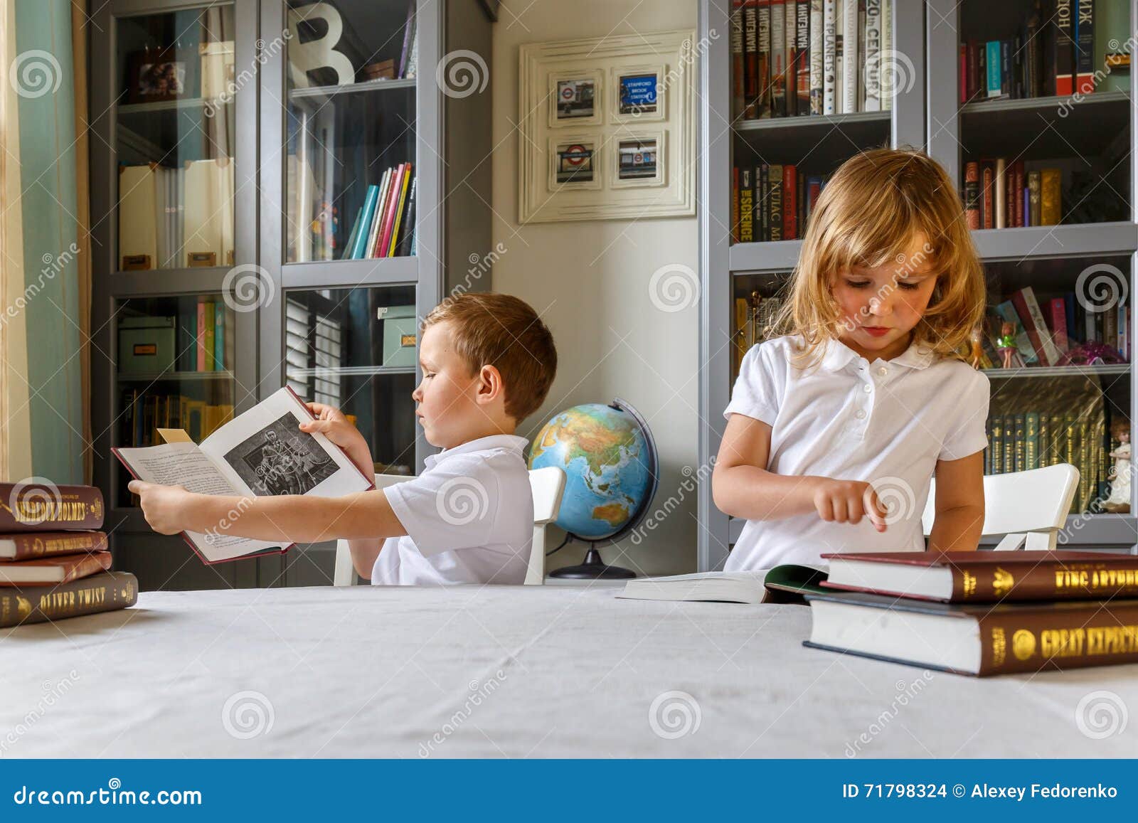 Kids at homework stock photo. Image of kingdom, girl - 71798324