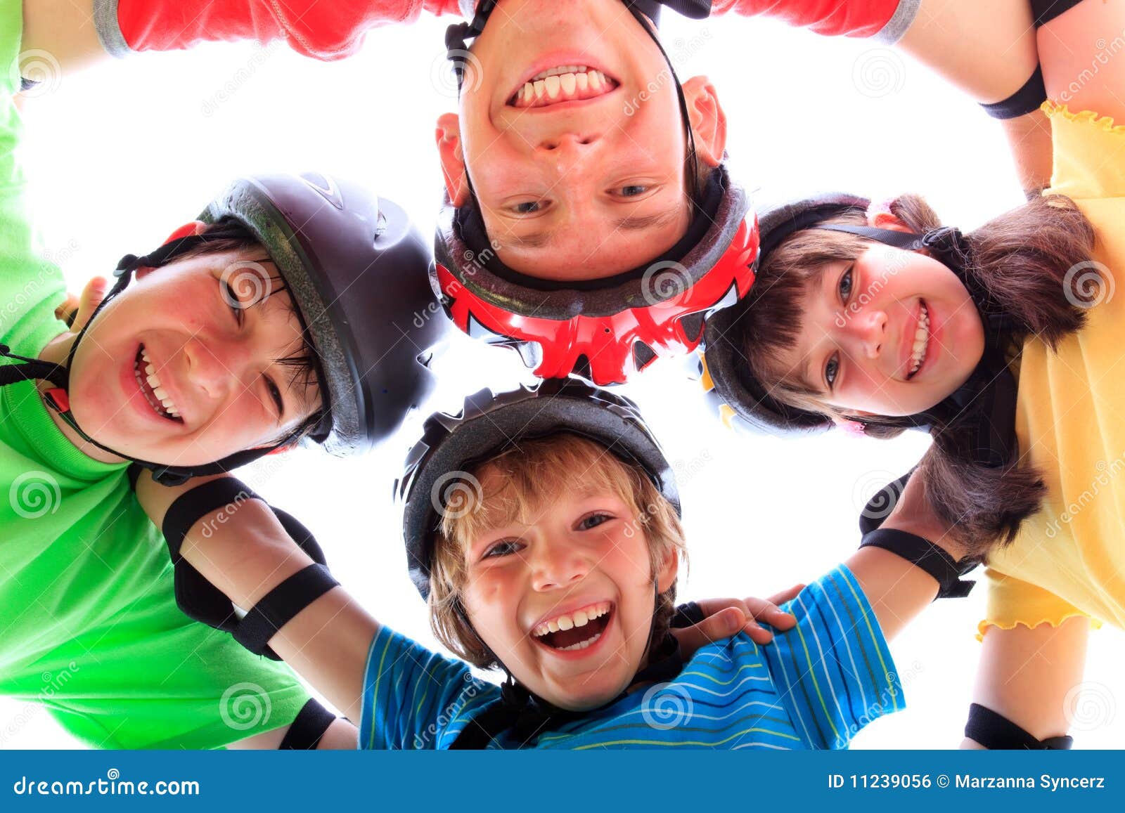 Kids in a huddle stock photo. Image of brother, skating - 11239056