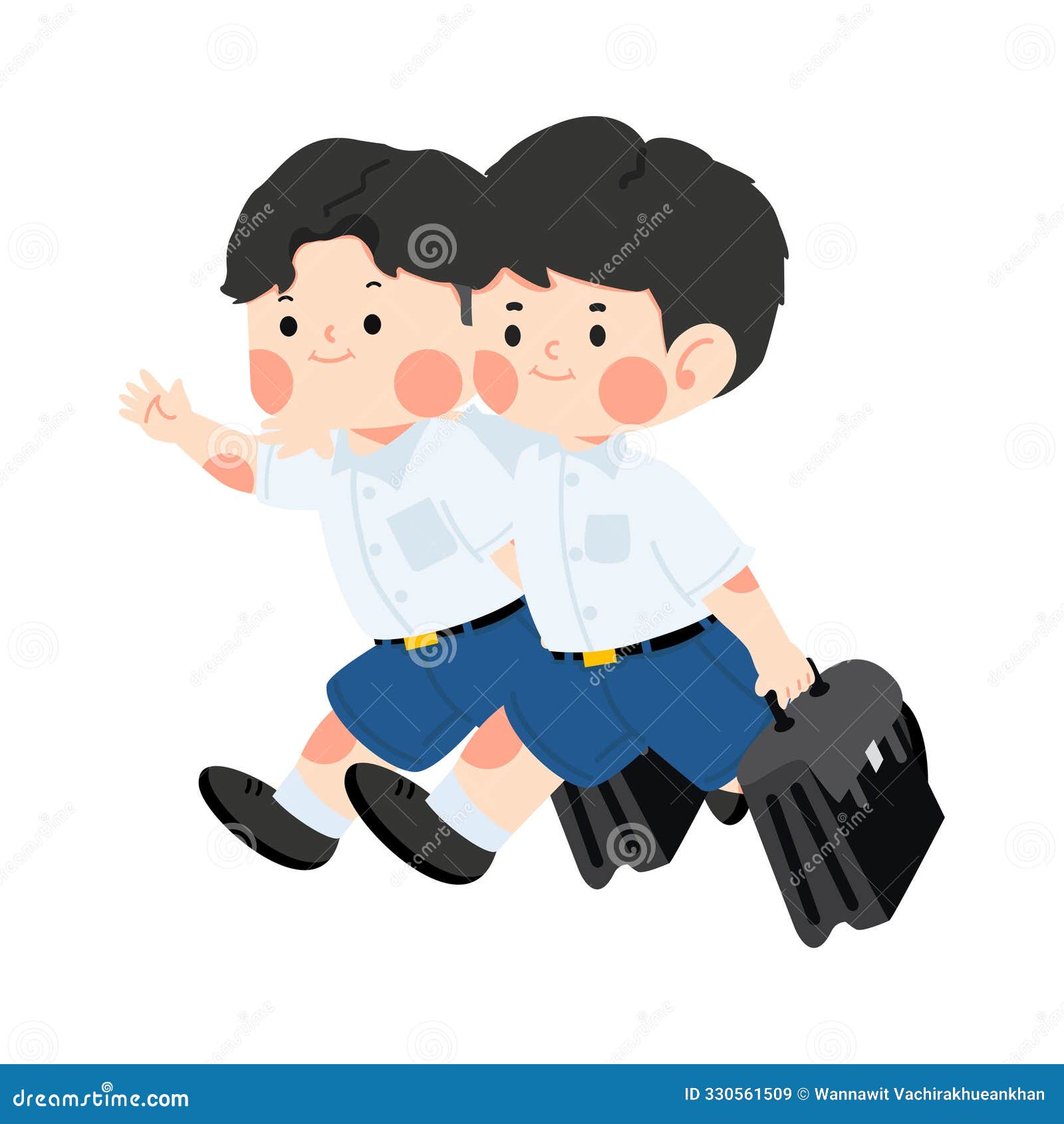 Kids Hugging Around the Neck Stock Vector - Illustration of outdoors ...