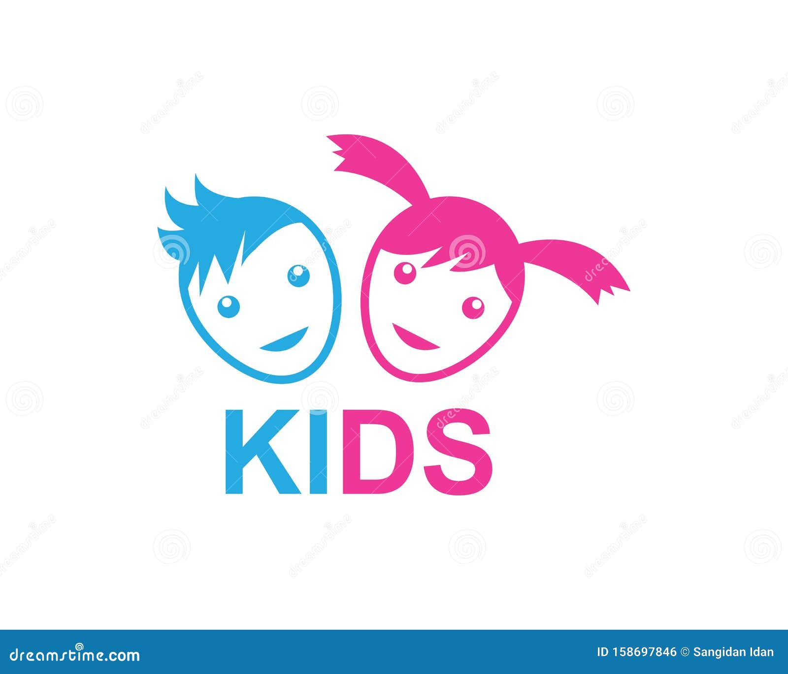 Kids Icon Logo Vector Illustration Stock Vector - Illustration of ...