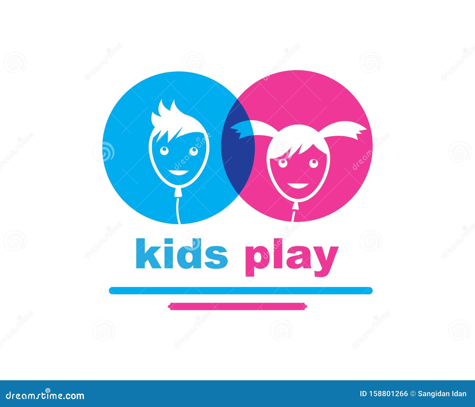 Kids Icon Logo Vector Illustration Stock Vector - Illustration of ...