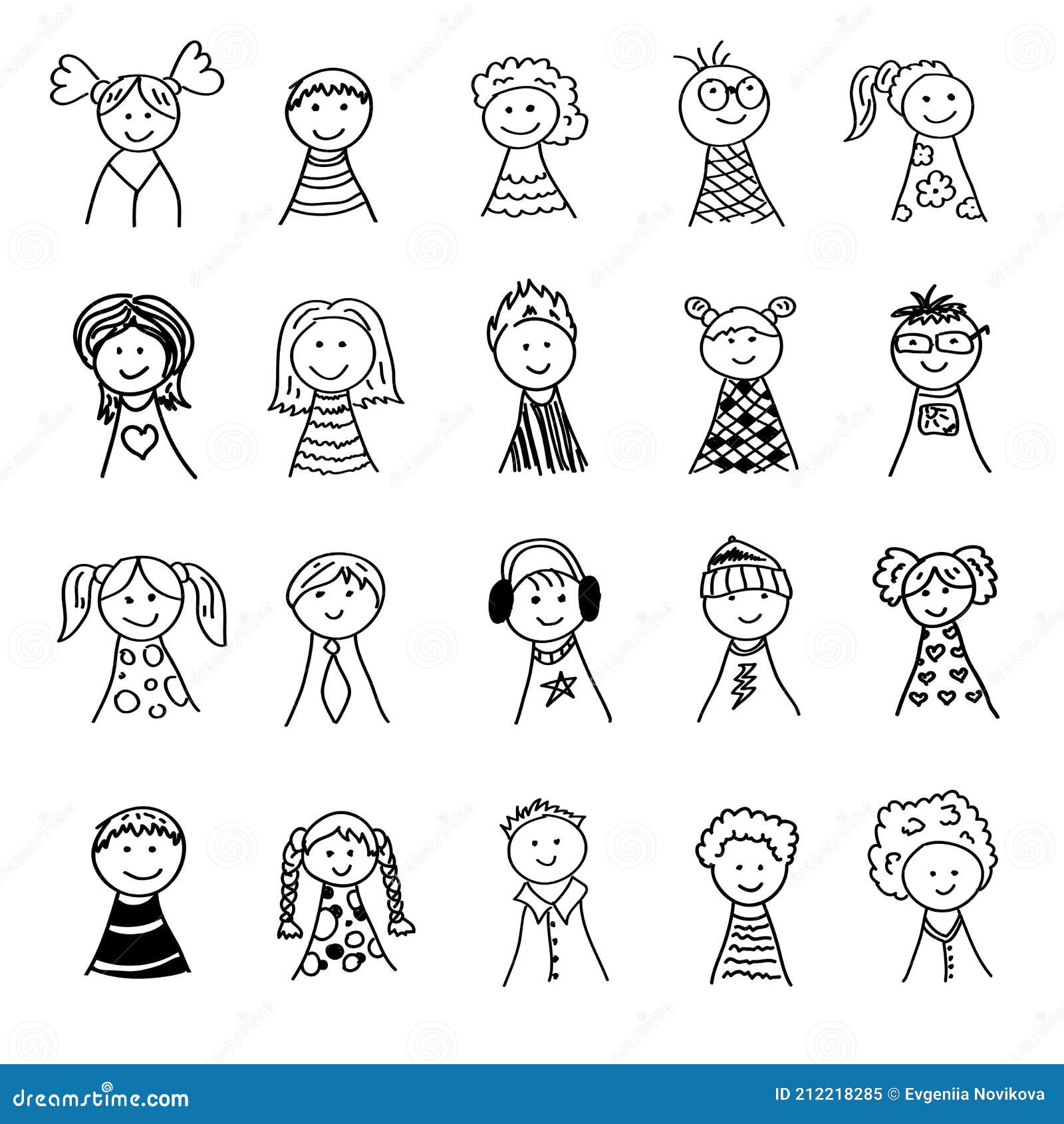 Vector Set Of Child Drawn Pictures Images | CartoonDealer.com #212218285