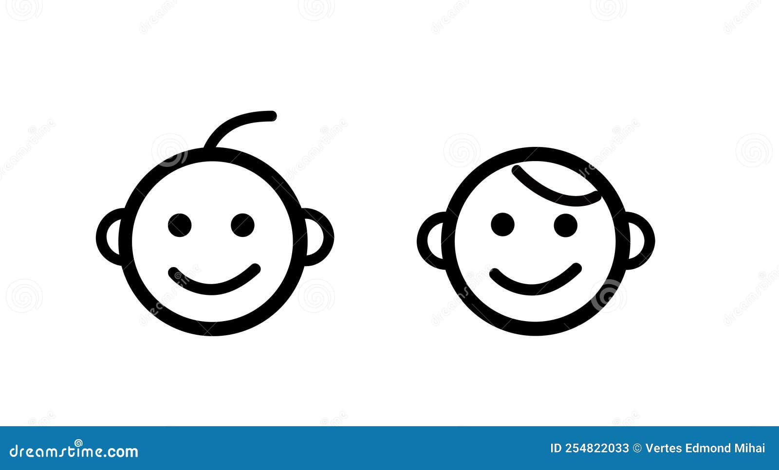 Kids Icon Vector Illustration Stock Vector - Illustration of face ...