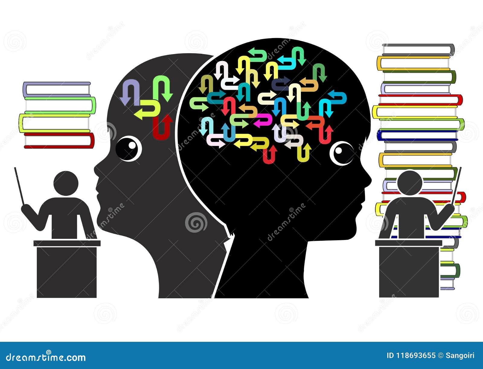 Kids in Inclusive Classroom Stock Illustration - Illustration of skills ...