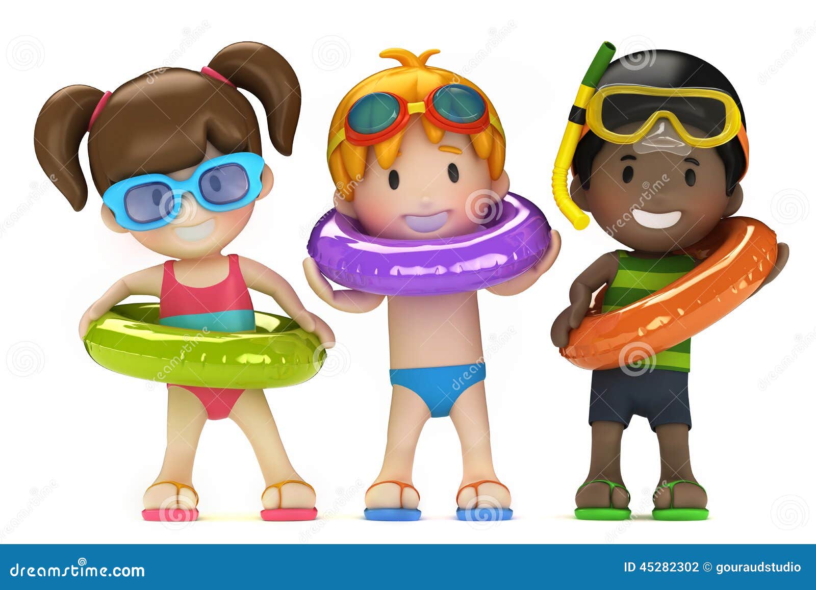 Kids With Inflatable Ring Stock Photography | CartoonDealer.com #45282302