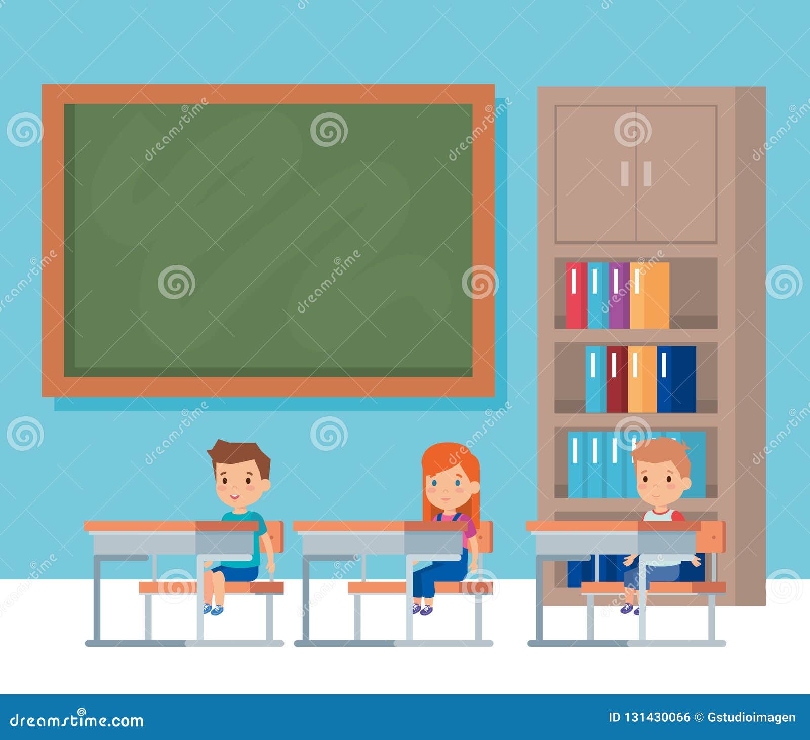 Kids Inside Classroom Design Stock Vector - Illustration of elements ...