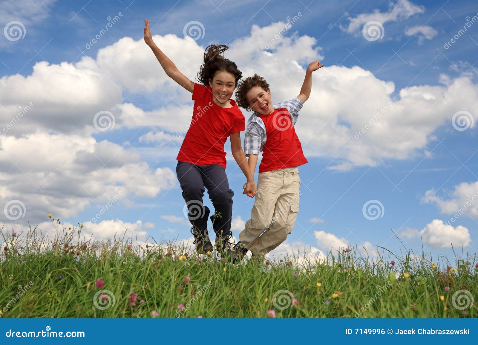 Kids jumping stock photo. Image of laughing, children - 7149996