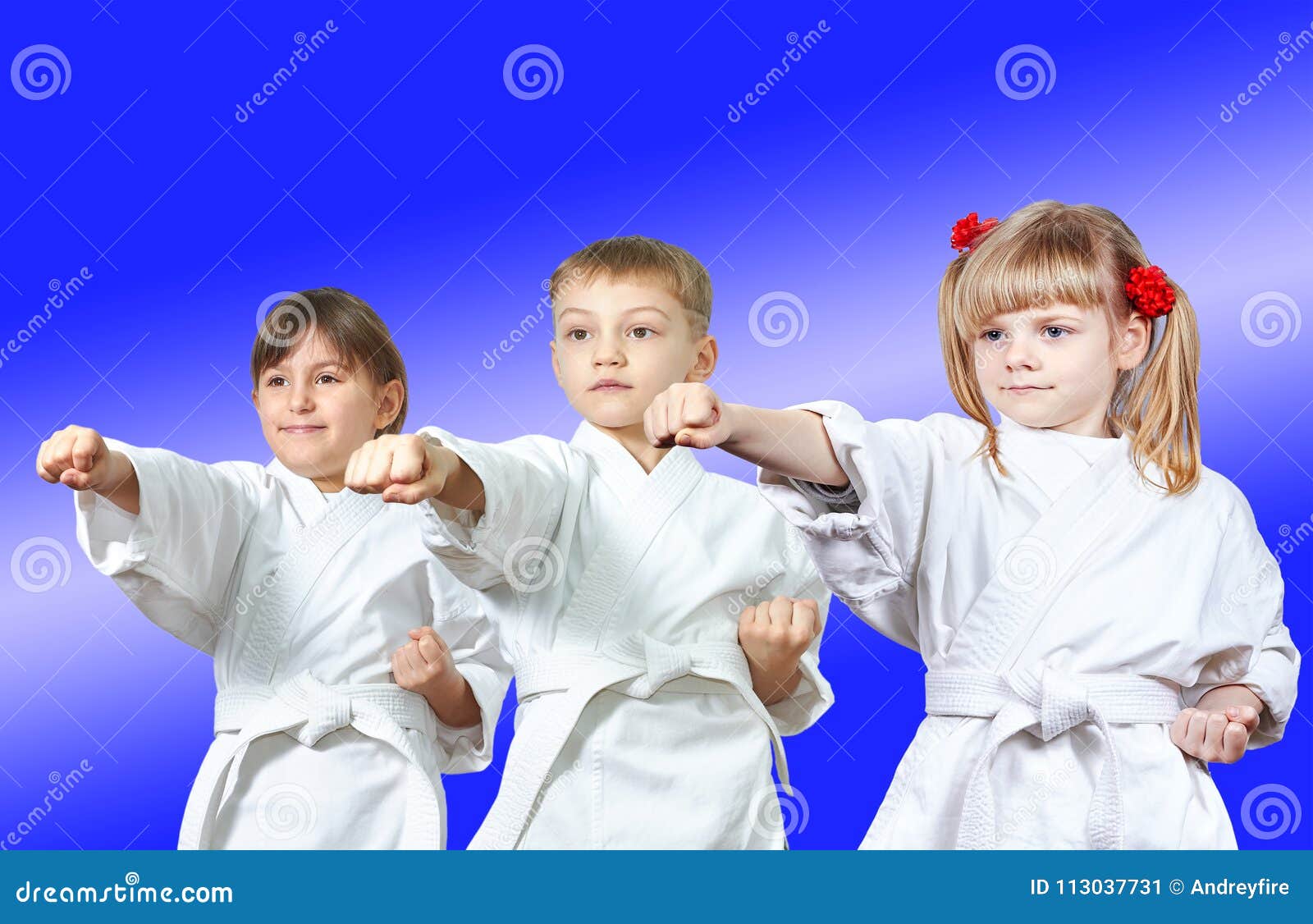 Kids in Karategi are Hitting Punch Arm Stock Image - Image of karate ...