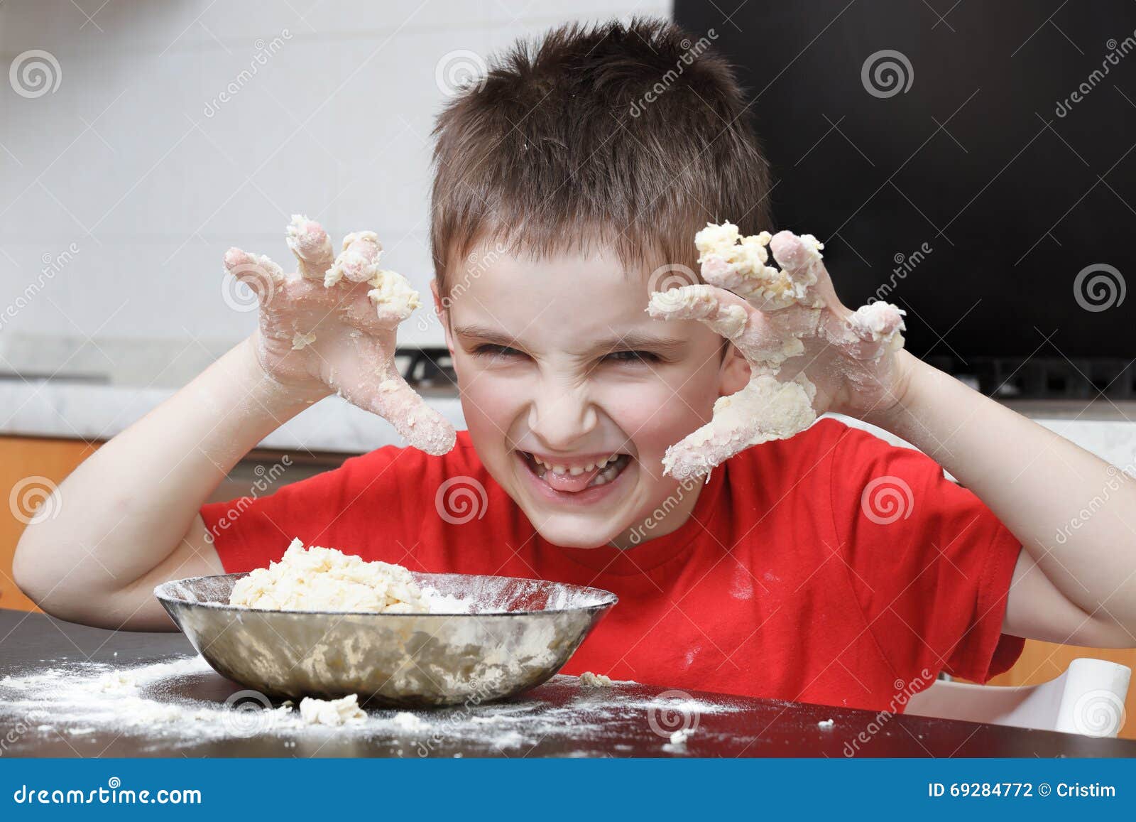 Kids in the kitchen stock photo. Image of detail, food - 69284772