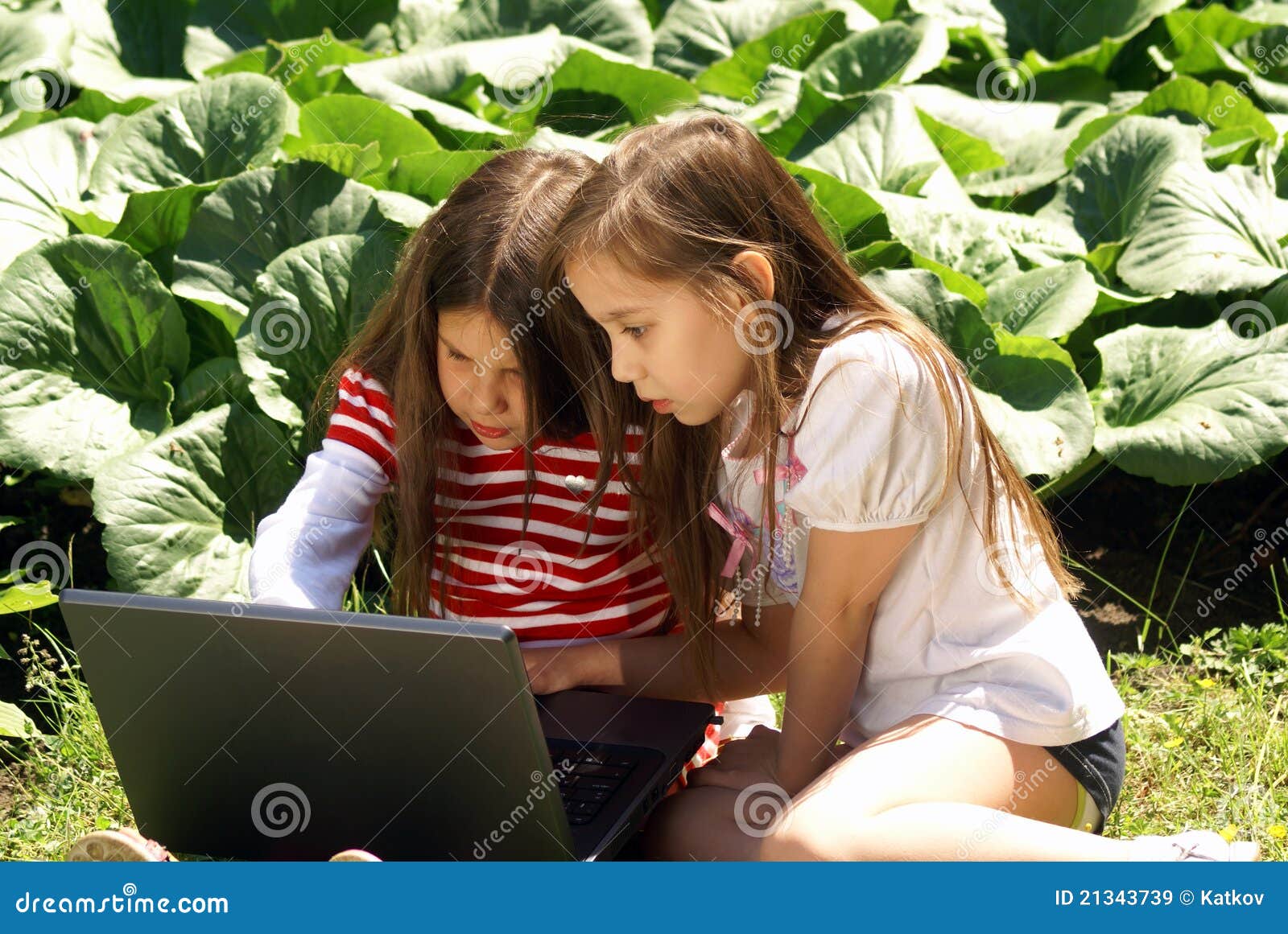 Kids with laptops stock image. Image of friends, cute - 21343739