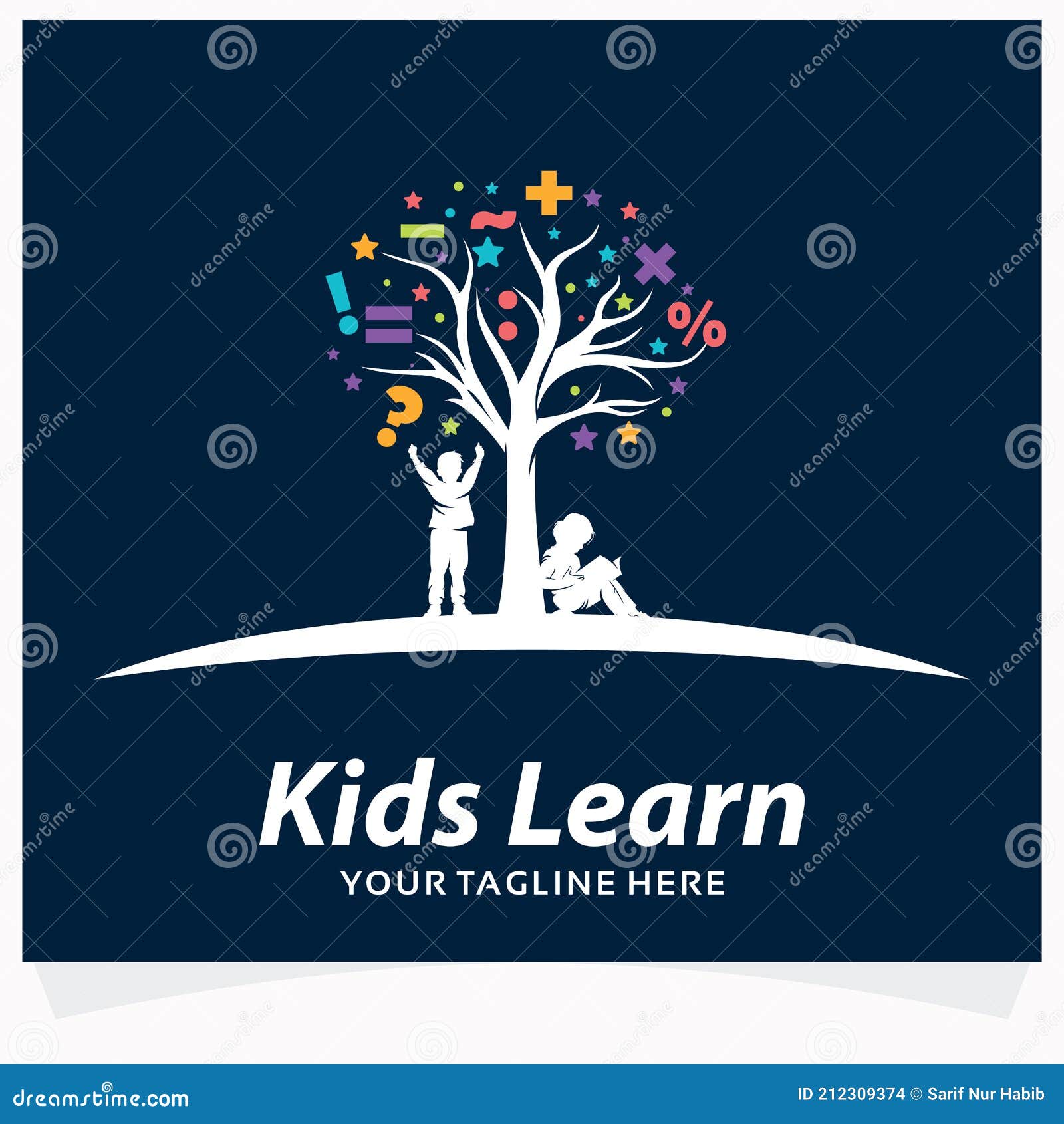 Kids Learn Logo Design Template Stock Vector - Illustration of abstract ...