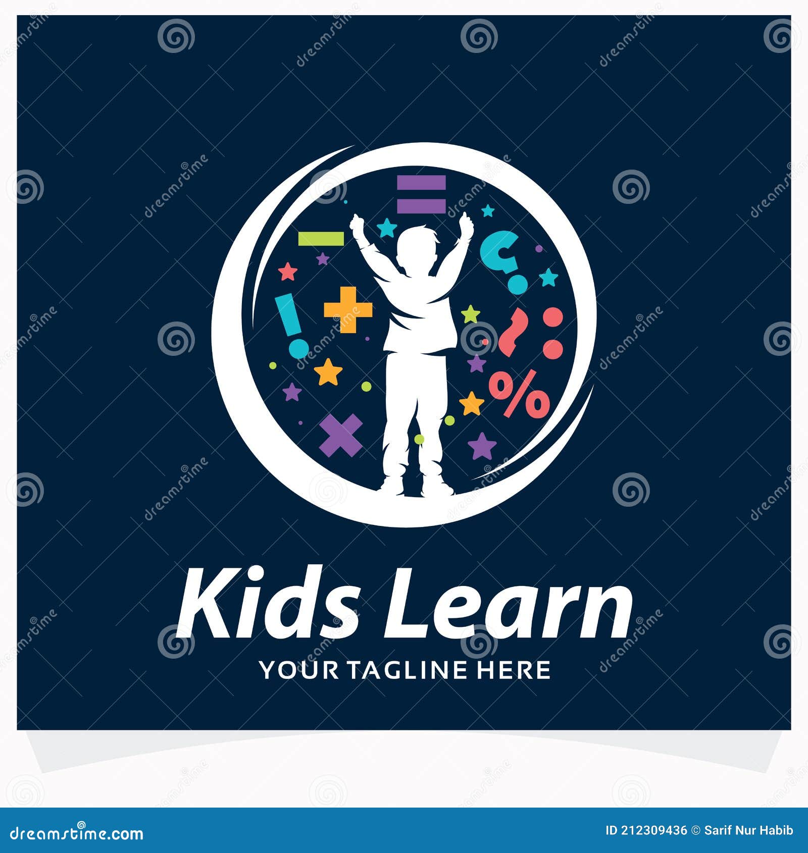 Kids Learn Logo Design Template Stock Vector - Illustration of icon ...