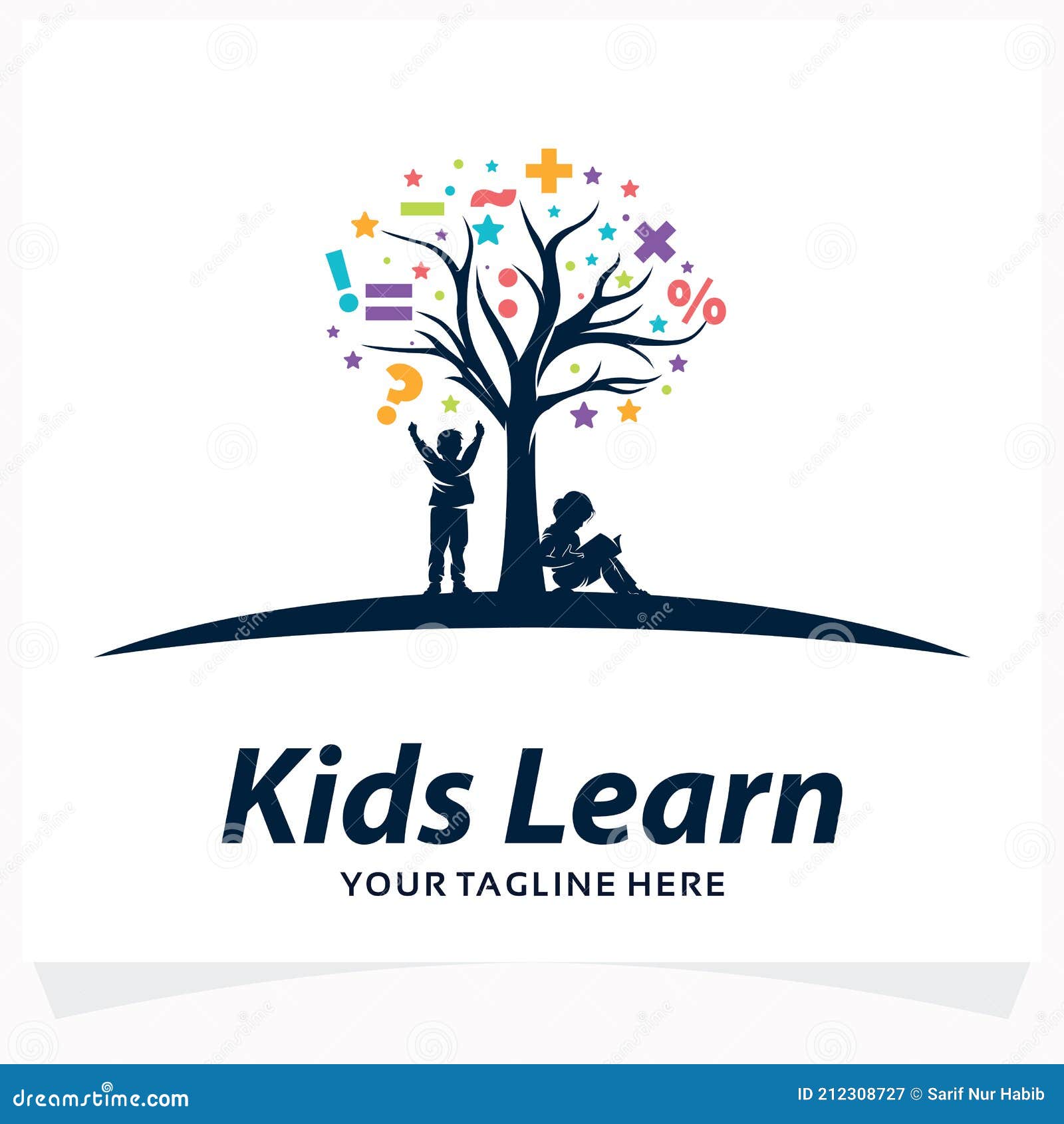 Kids Learn Logo Design Template Stock Vector - Illustration of colorful ...