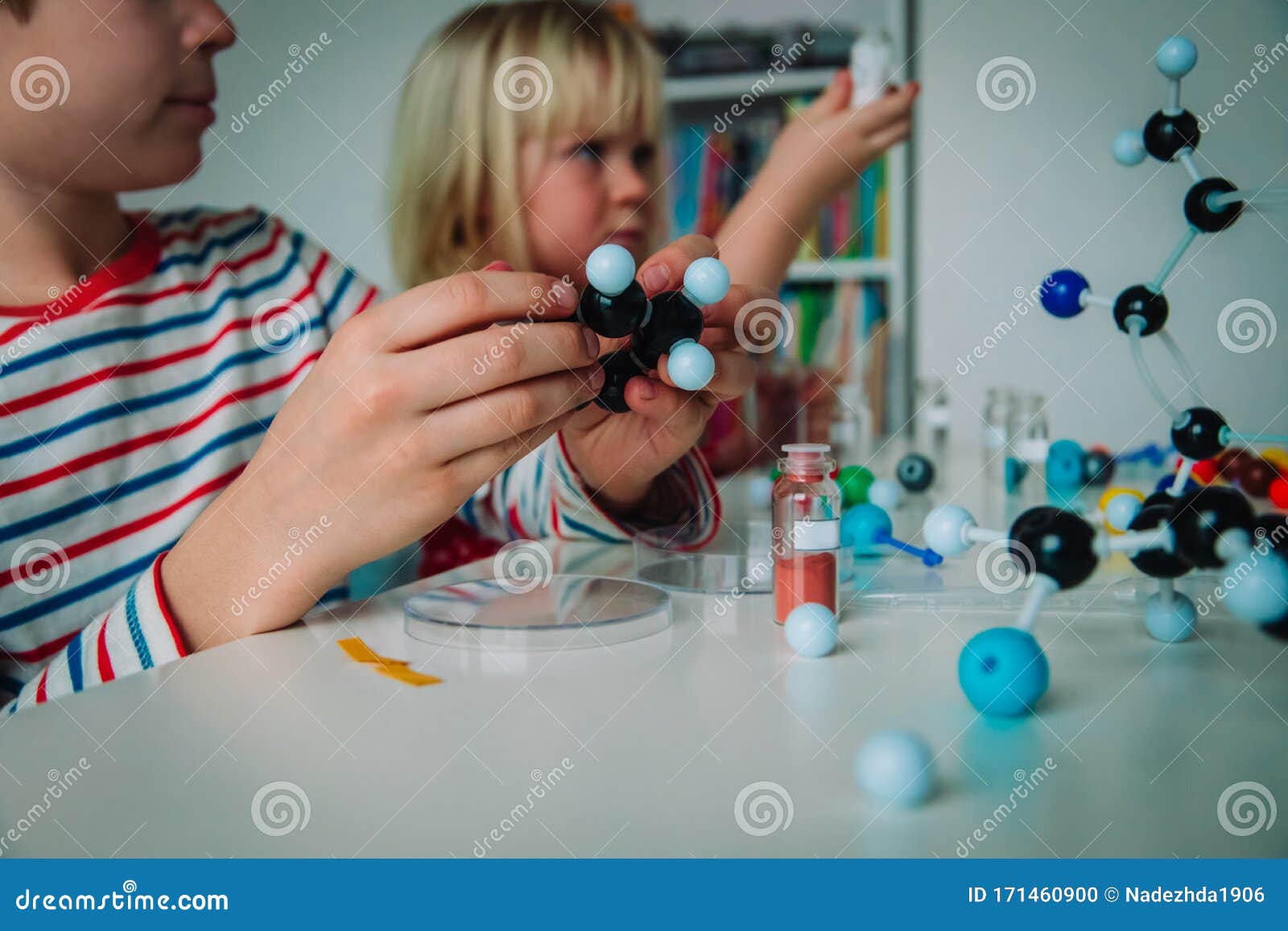 Kids Learning Chemistry, Making Experiments, Engineering and STEM Stock ...