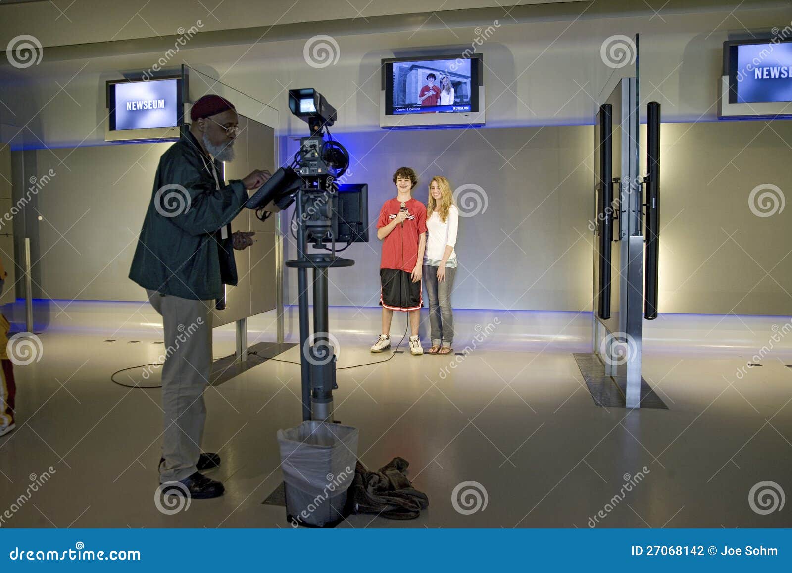 Kids Learning How To Be on-camera Reporter Editorial Photography ...