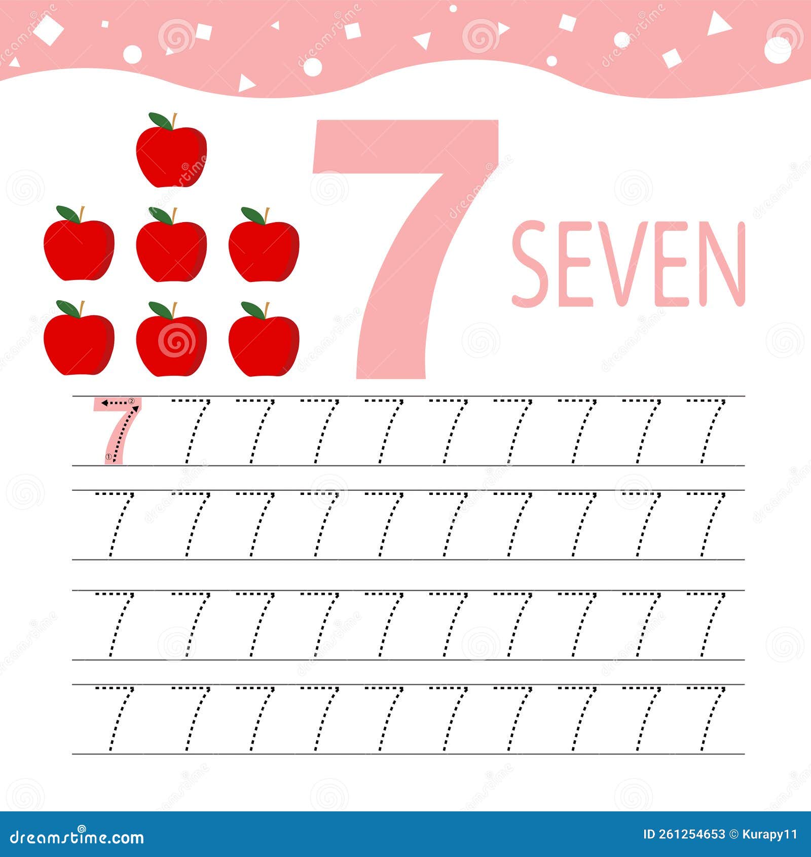 Kids Learning Material. Card for Learning Numbers Stock Illustration ...