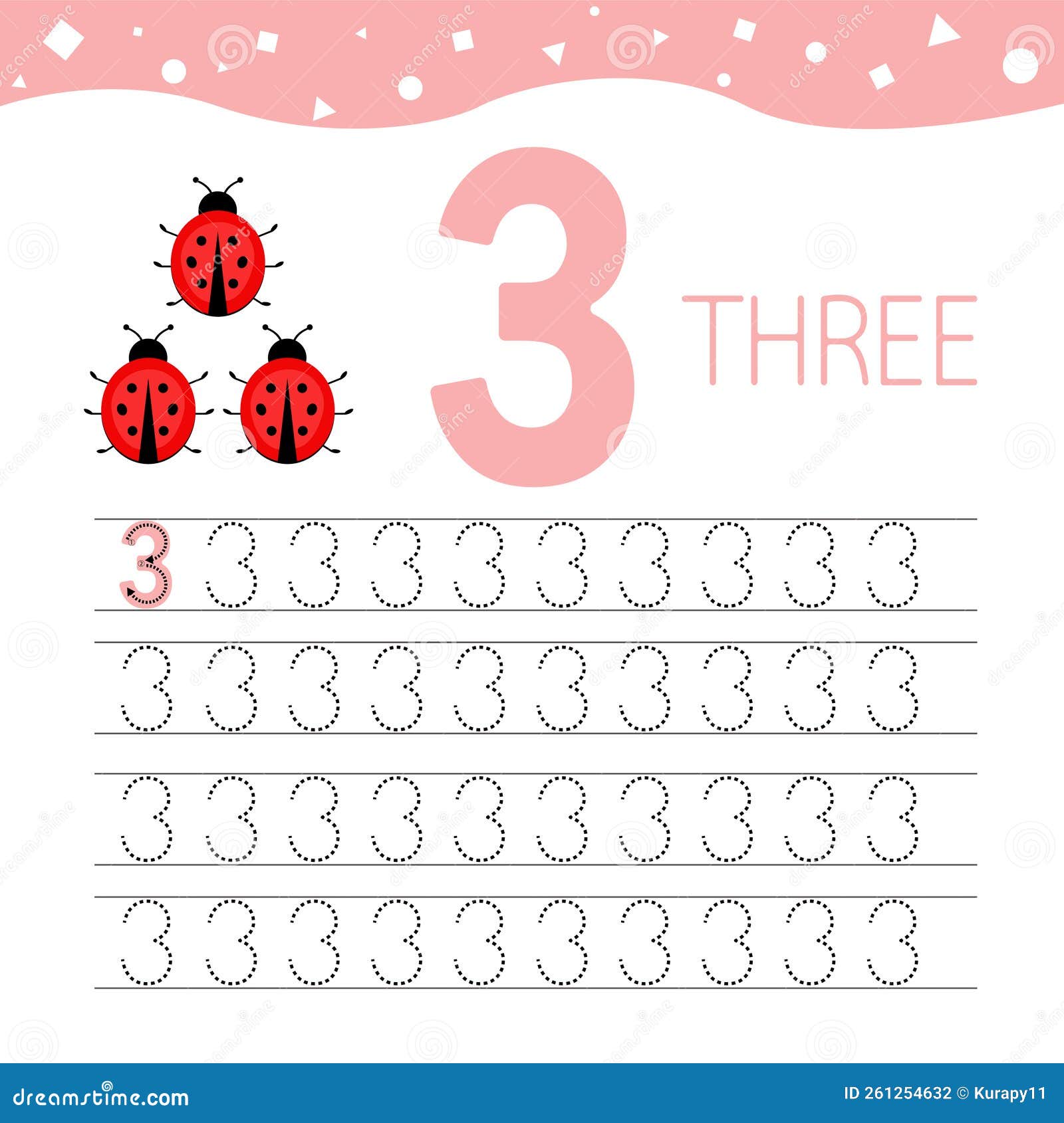 Kids Learning Material. Card for Learning Numbers Stock Illustration ...