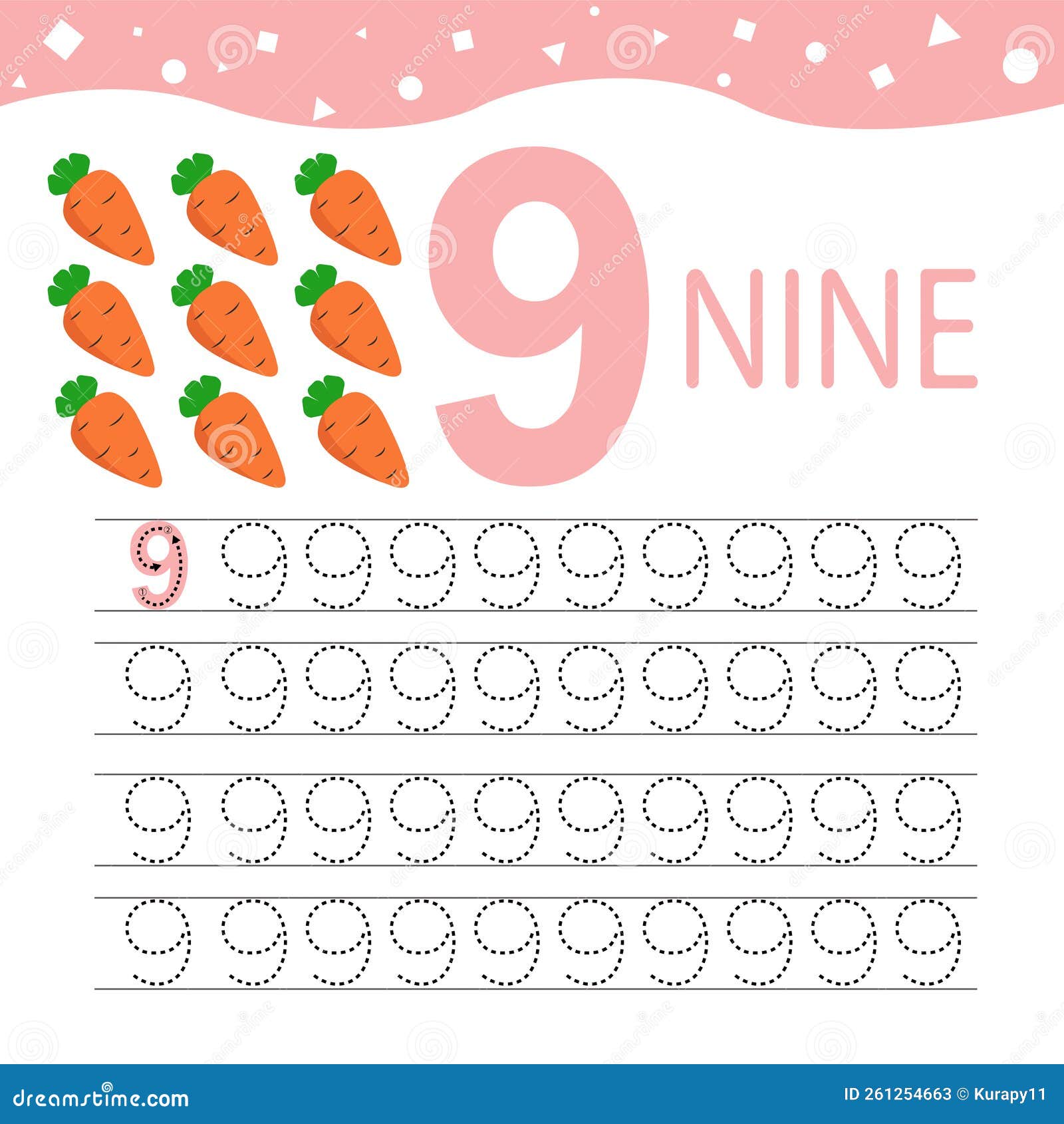 Kids Learning Material. Card for Learning Numbers Stock Illustration ...