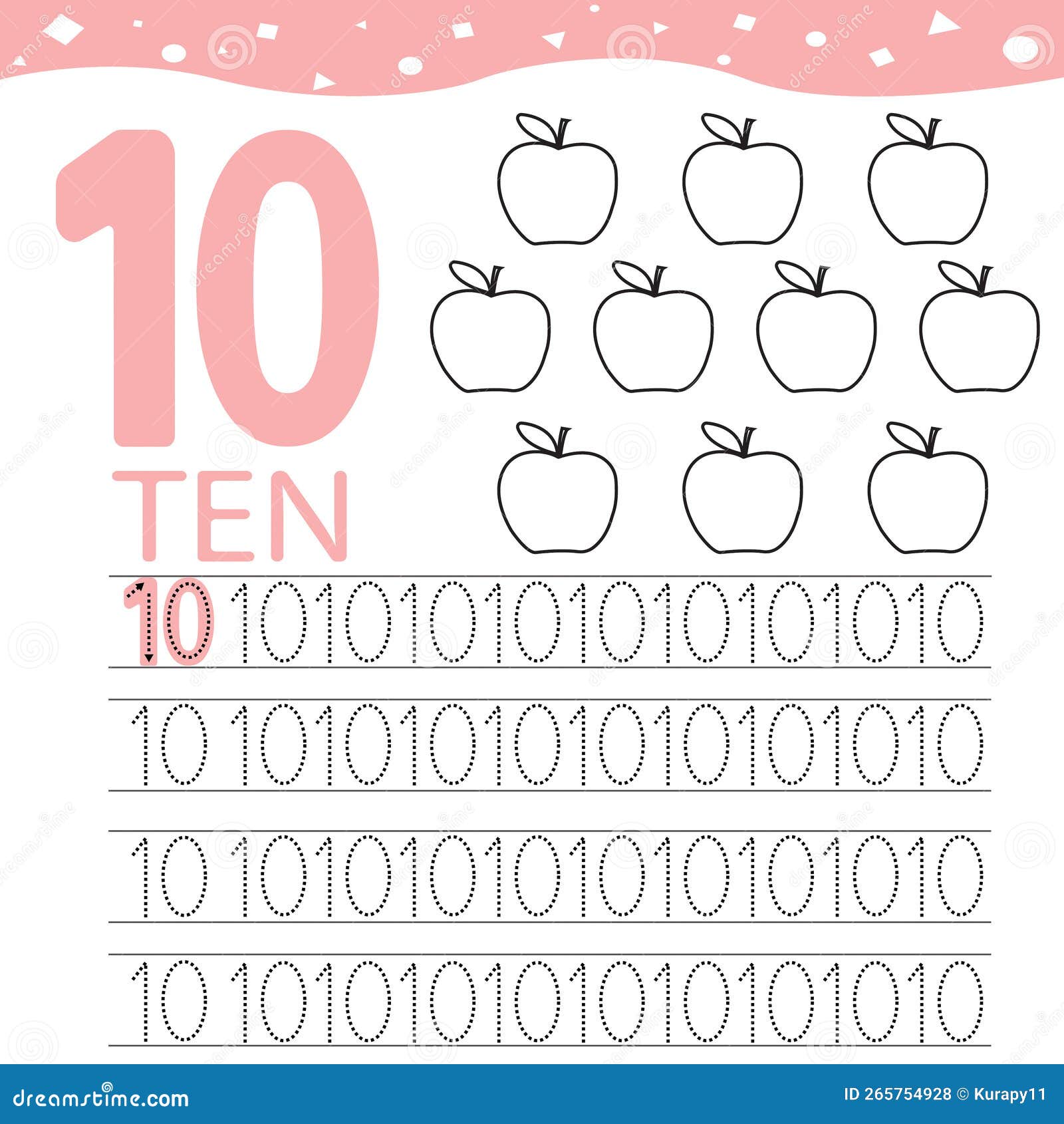 Kids Learning Material. Card for Learning Numbers and Paint Apples ...